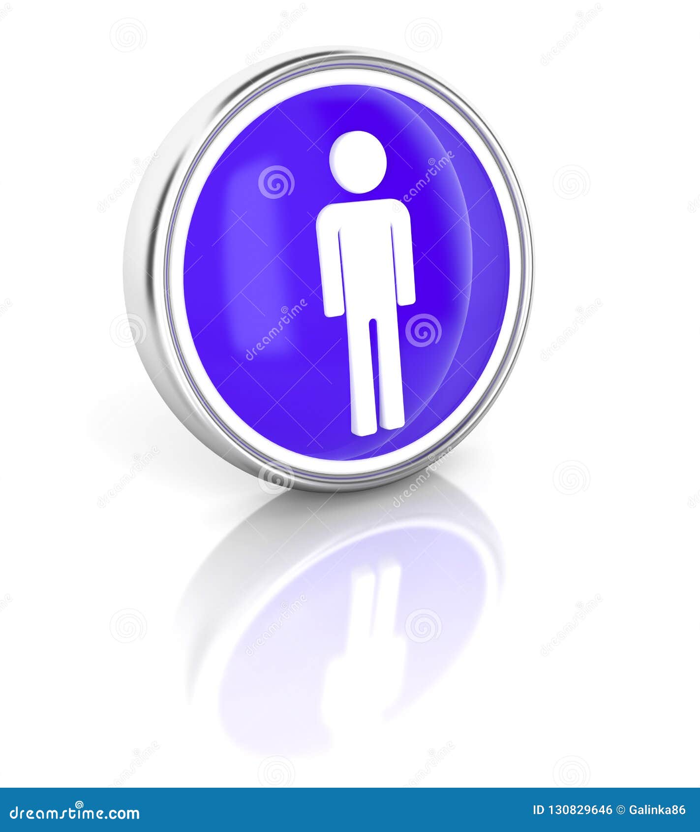 Man Icon on Glossy Blue Round Button Stock Illustration - Illustration ...