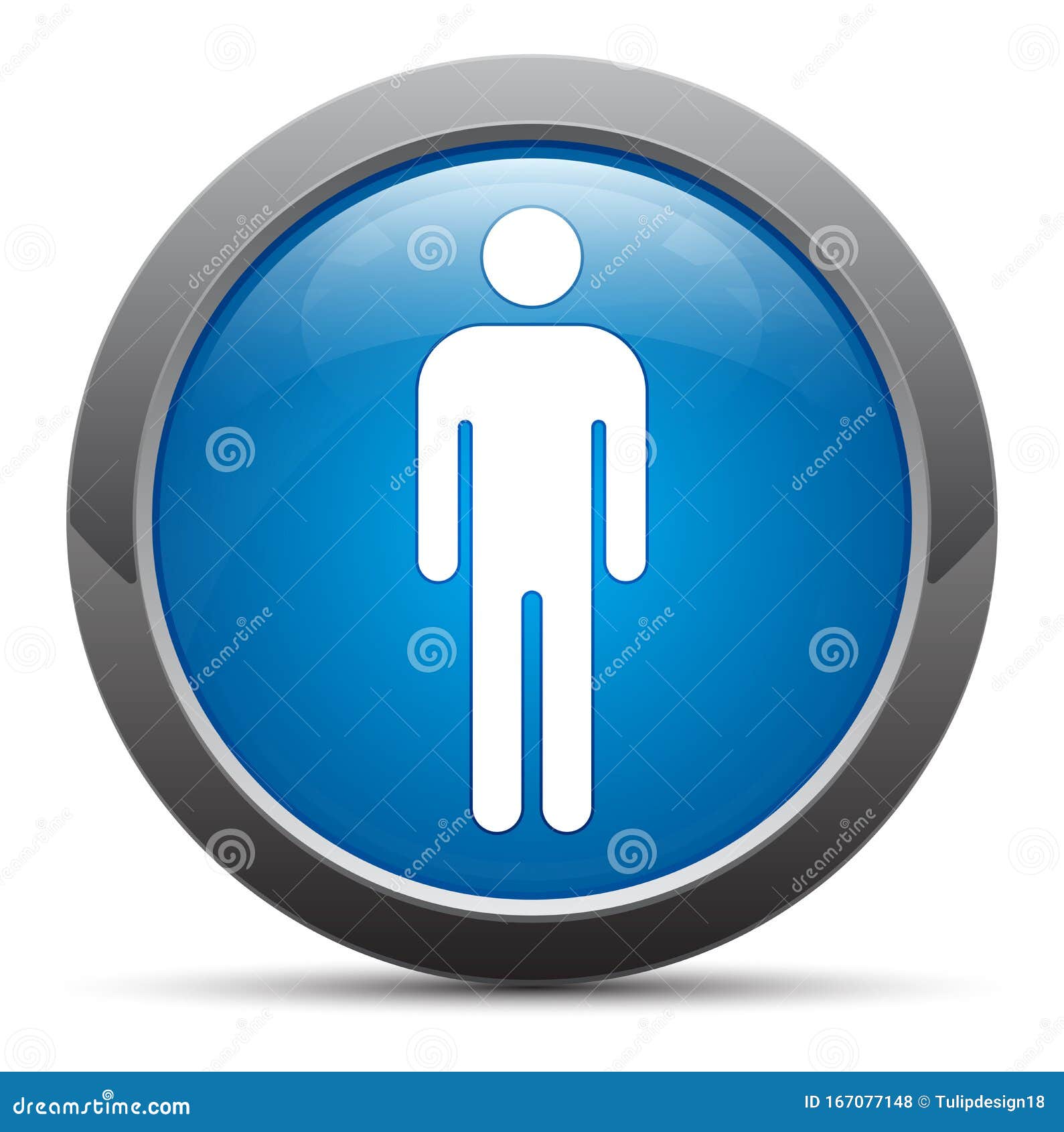 Man Icon Premium Blue Round Button Vector Illustration Stock Vector ...