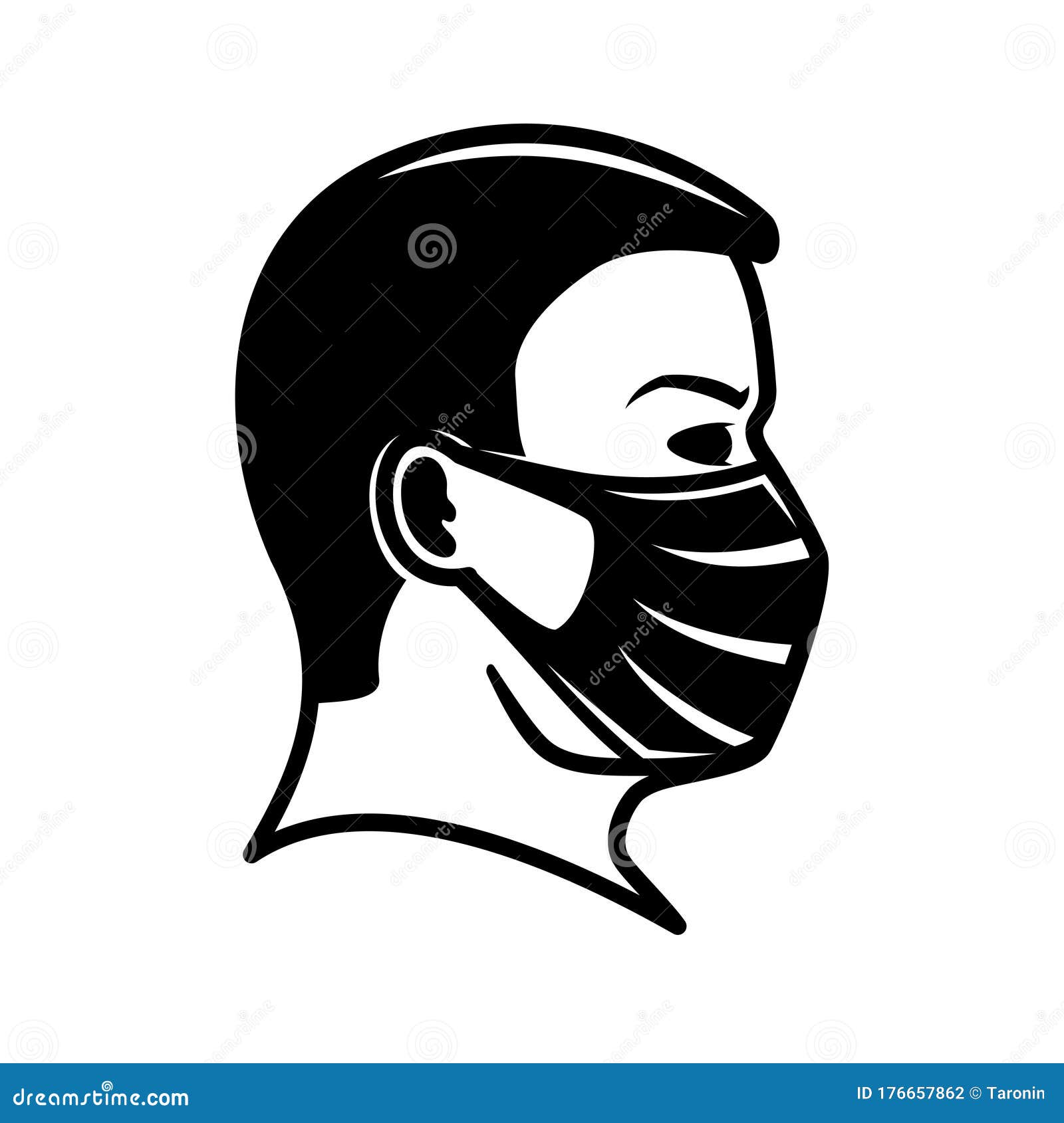 Man Icon in a Protective Mask. Stock Vector - Illustration of people ...