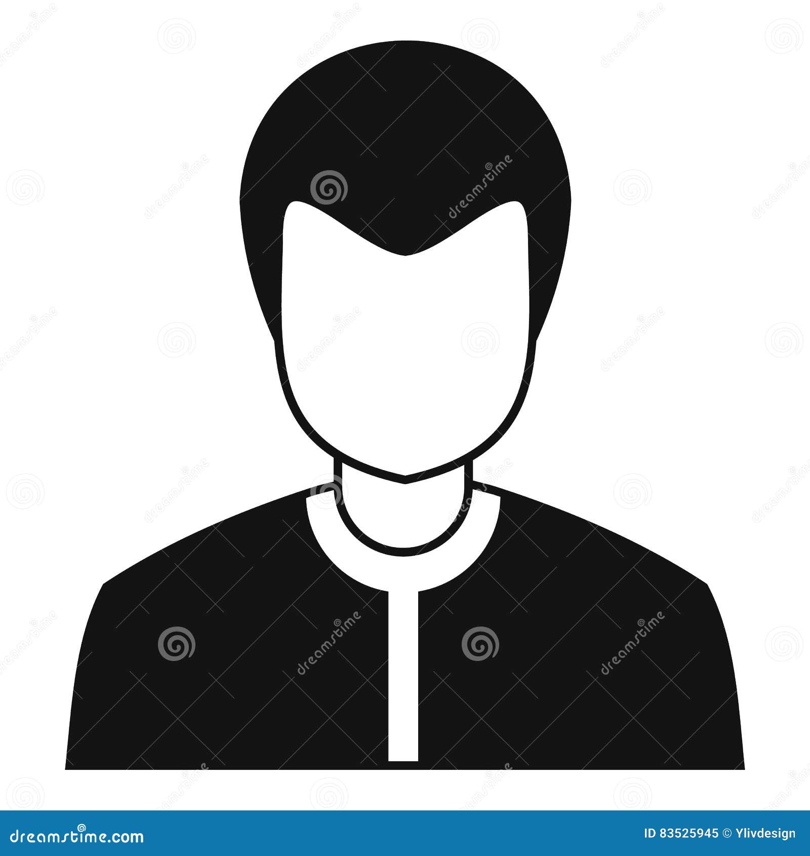 Man icon, simple style stock vector. Illustration of hairstyle - 83525945