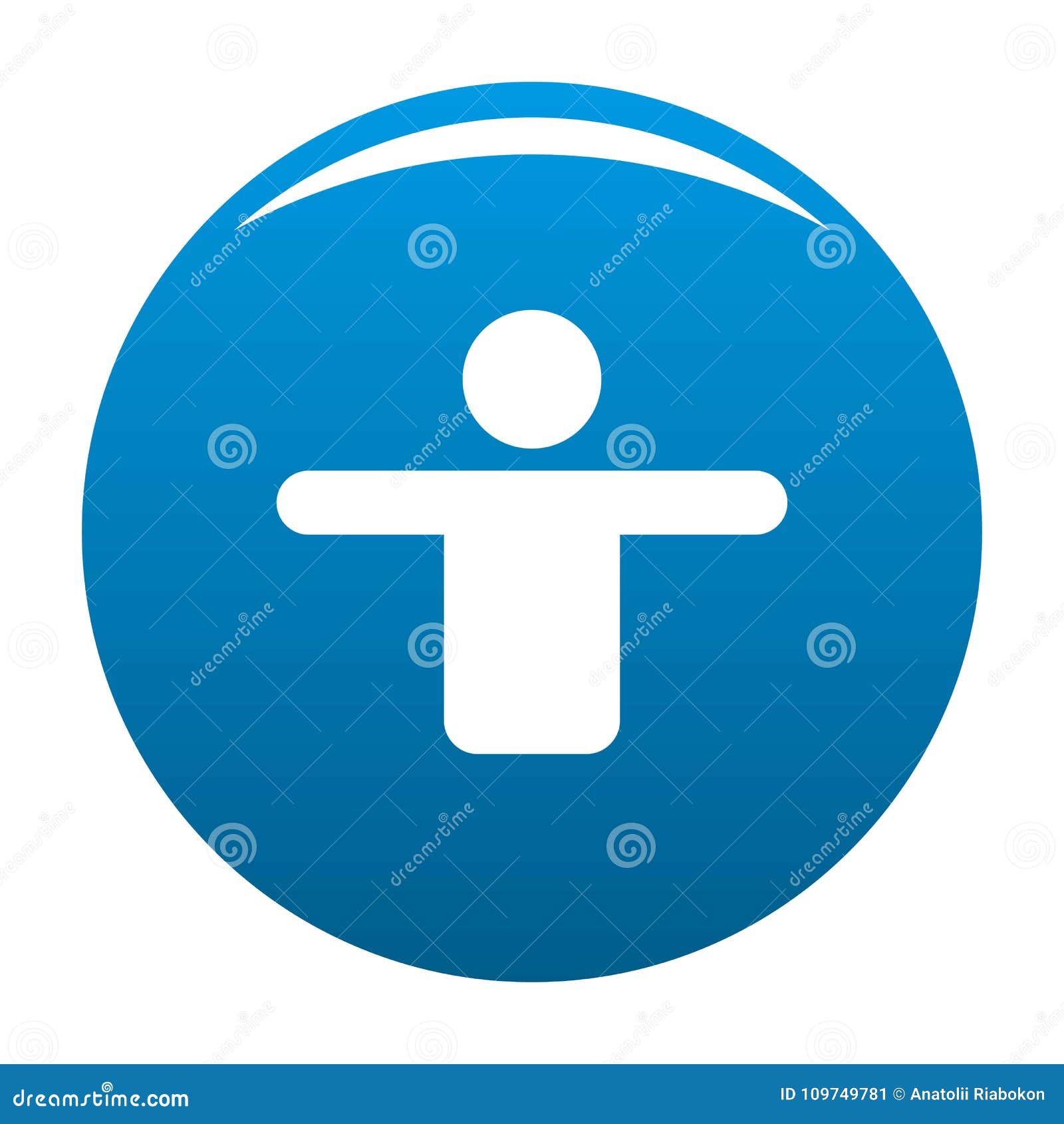 Man icon blue vector stock vector. Illustration of icon - 109749781