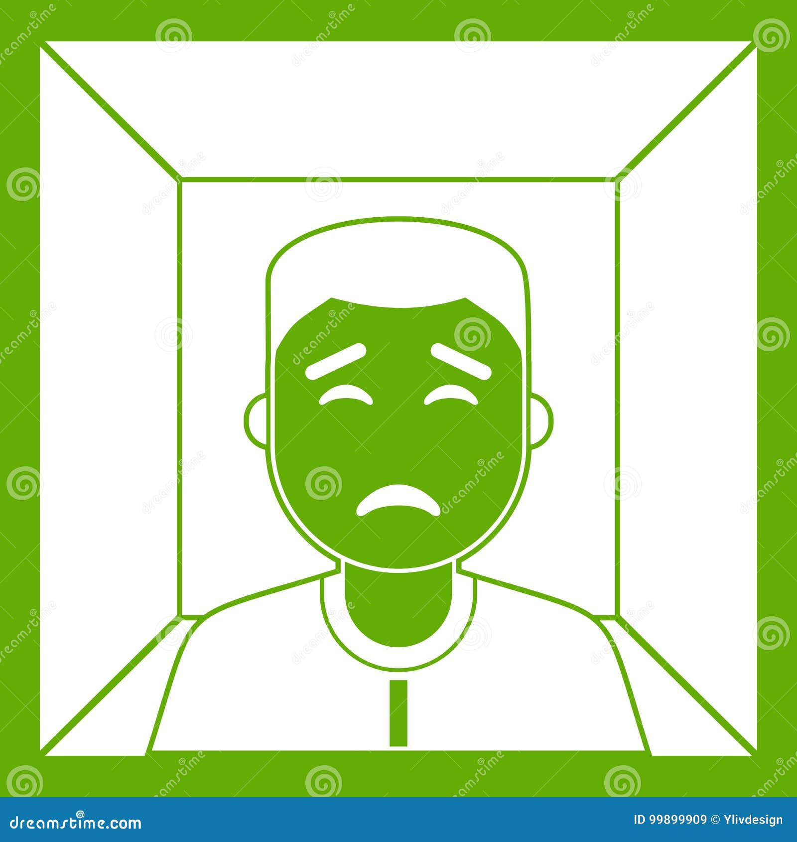 Man icon green stock vector. Illustration of human, profile - 99899909