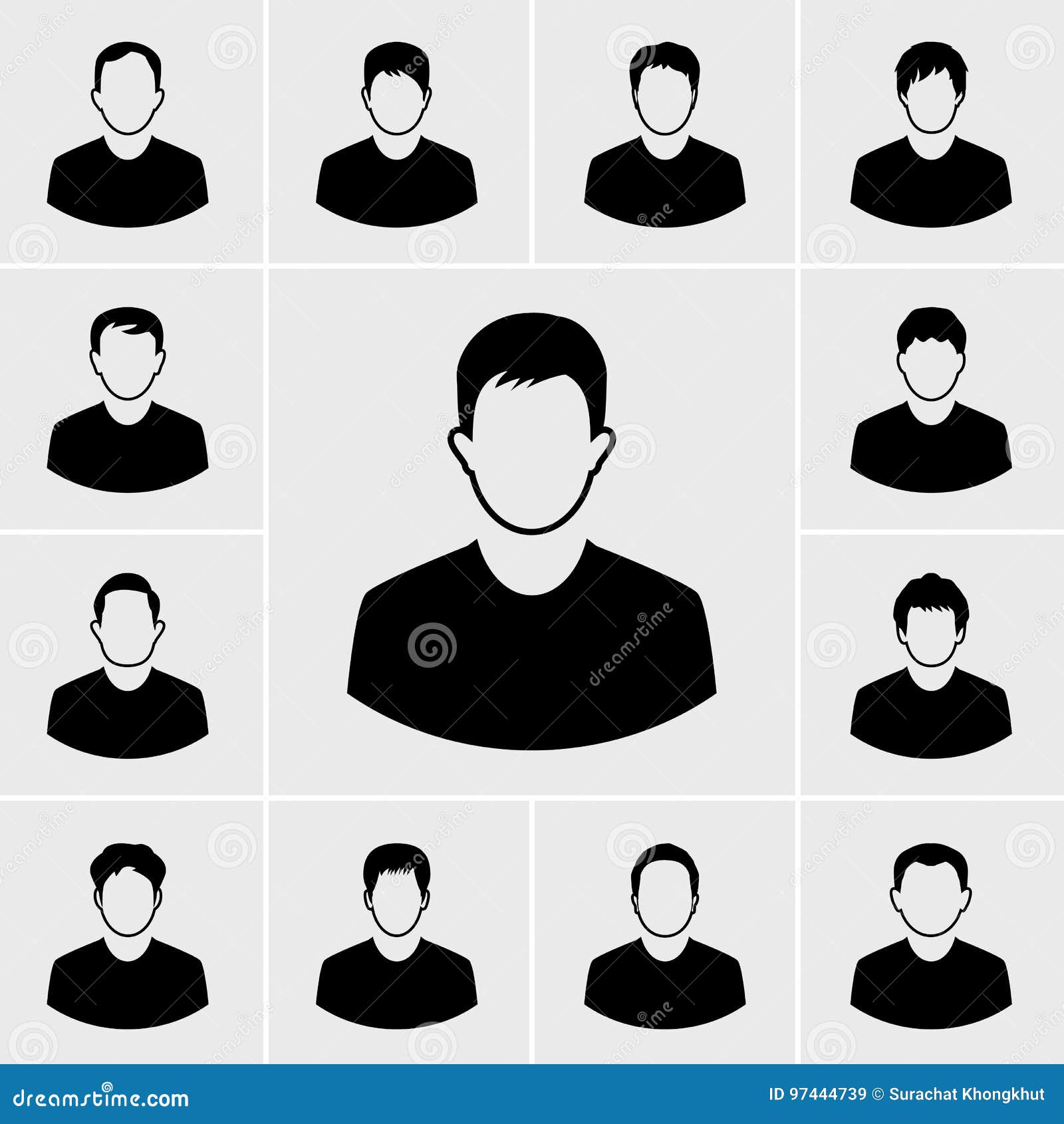 Man icons vector set stock vector. Illustration of identity - 97444739