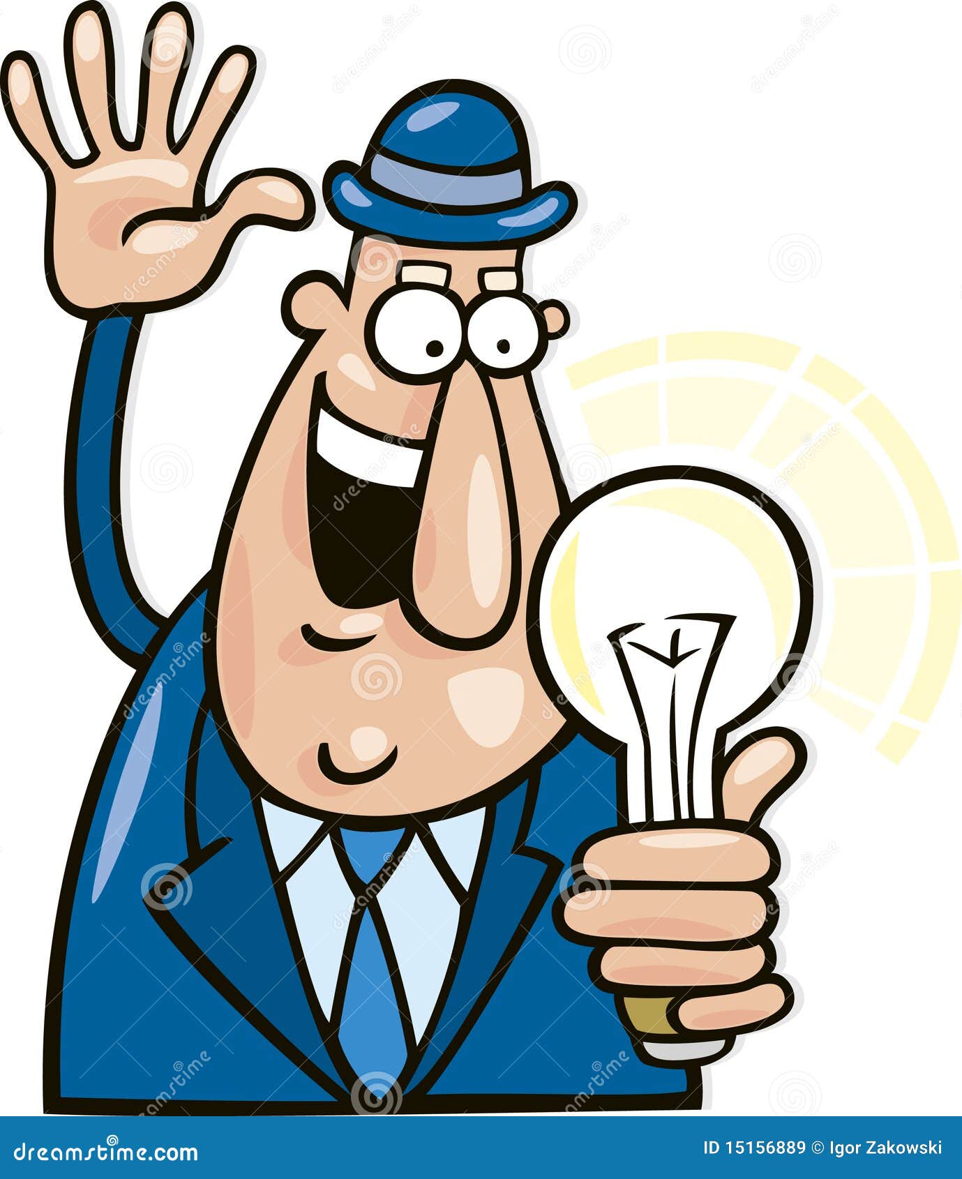 Man with idea stock vector. Illustration of success, suit - 15156889