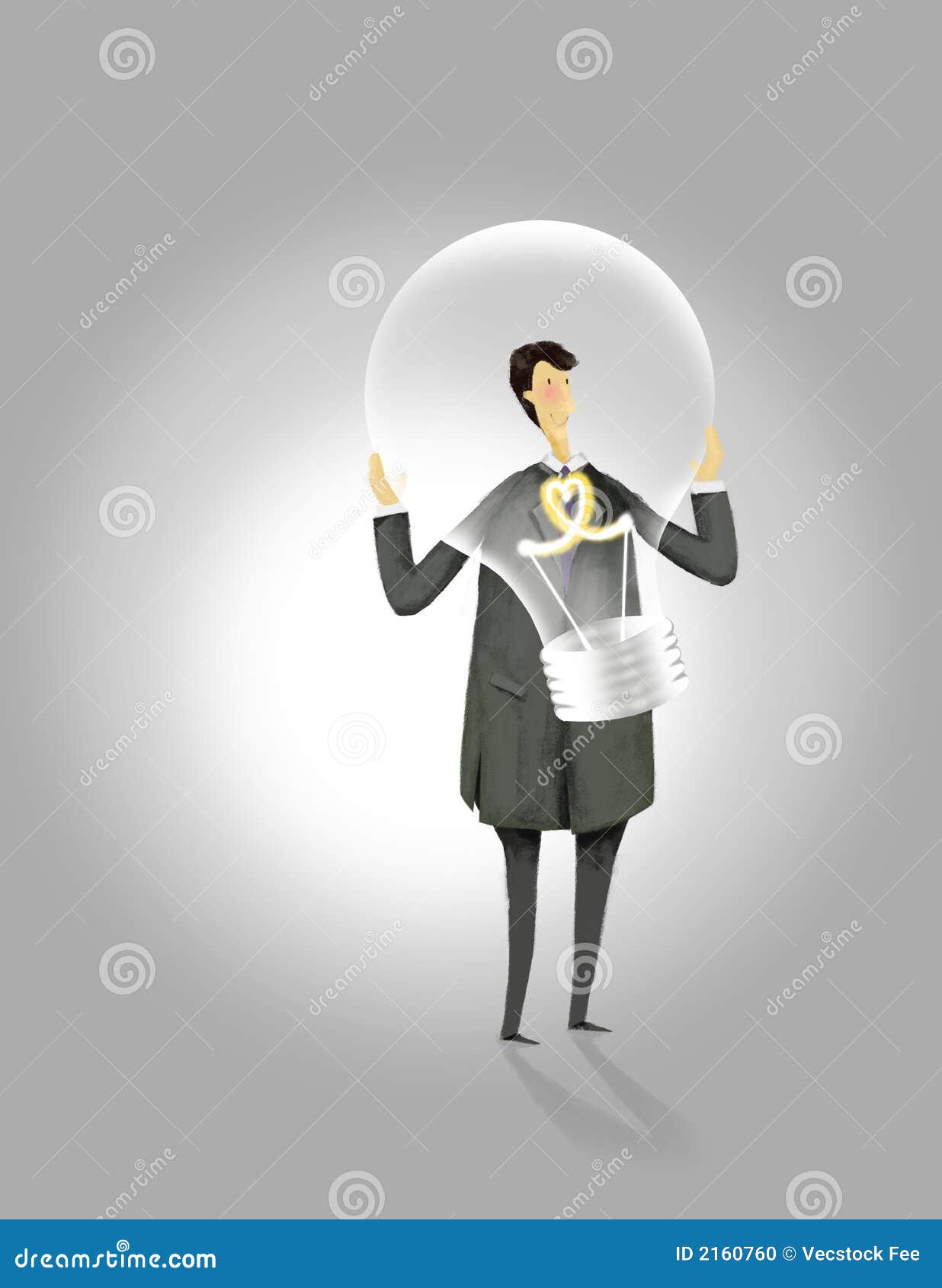 Man with idea stock illustration. Illustration of brainstorming - 2160760