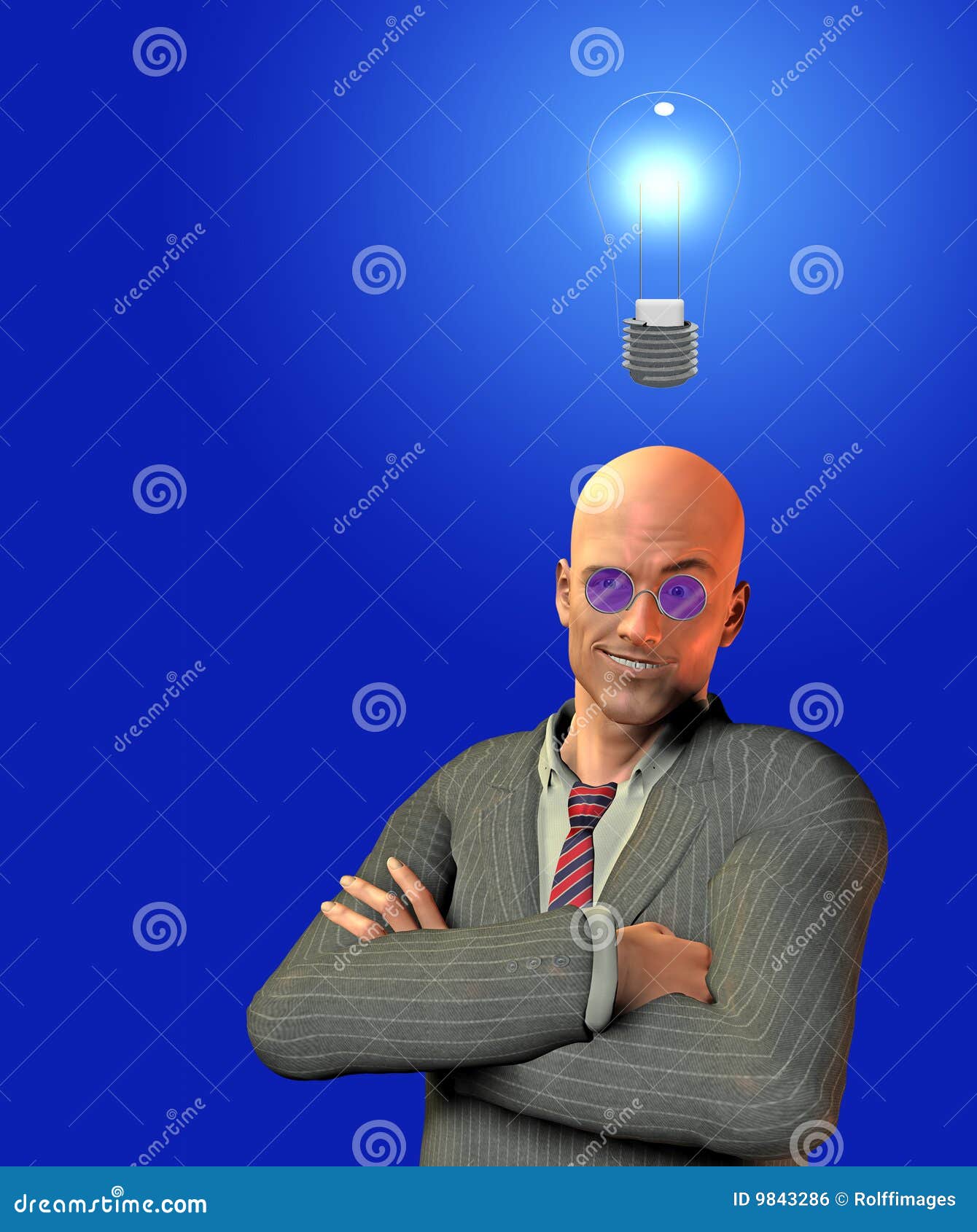 Man with idea stock illustration. Illustration of happy - 9843286