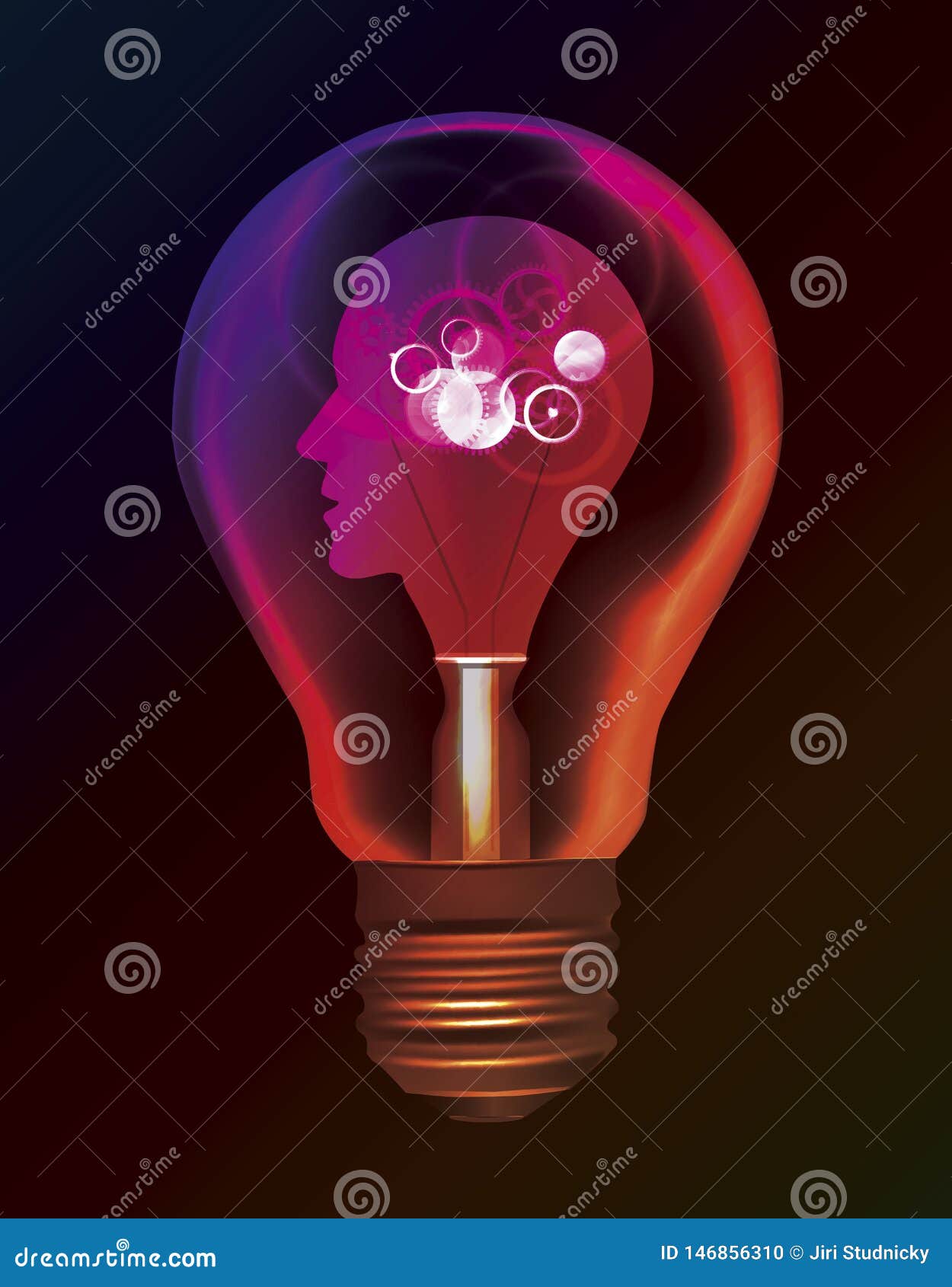Man Idea Creativity Intelligence Bulb Concept. Stock Vector ...