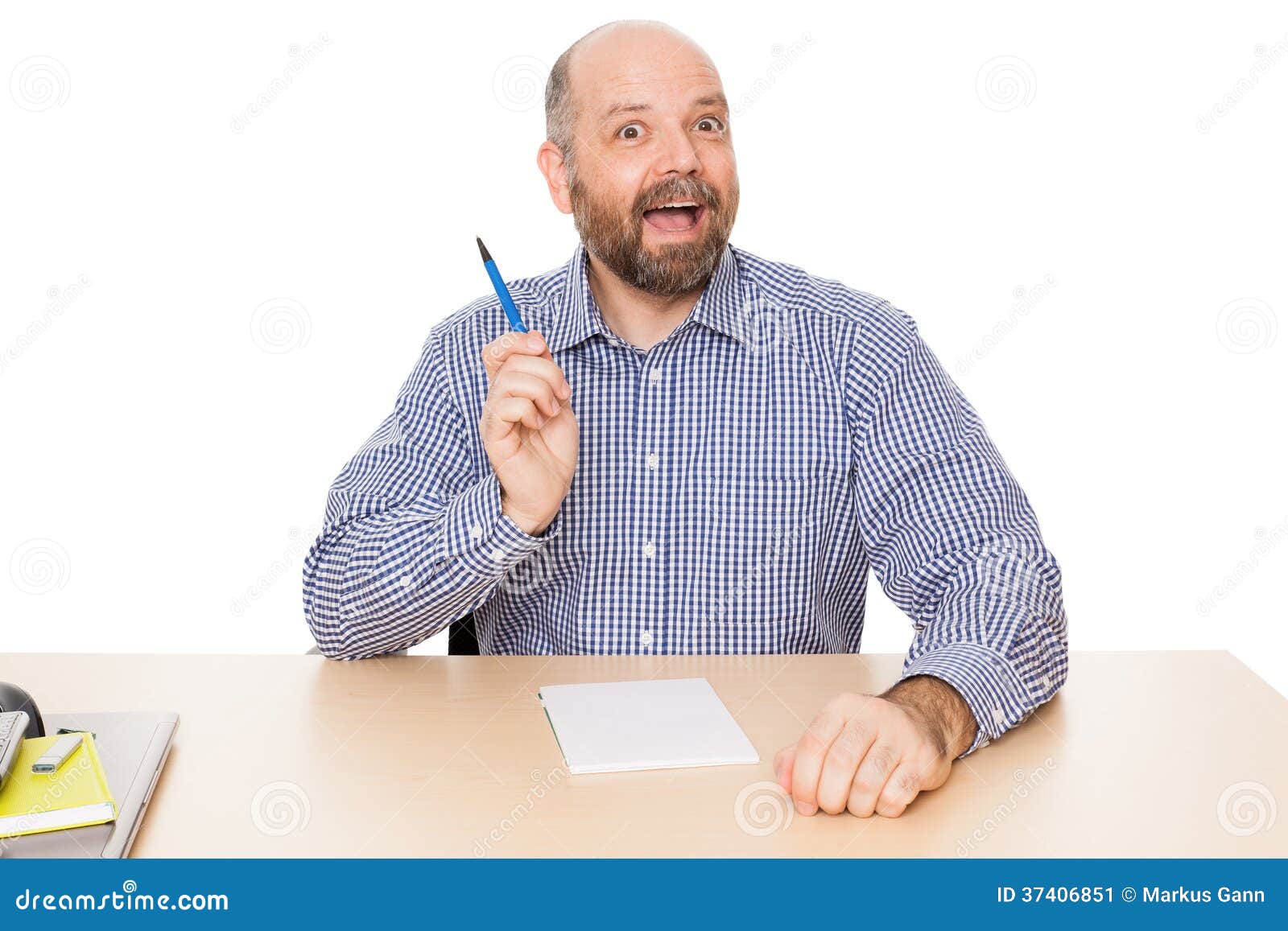 Man with an idea stock image. Image of blank, notepad - 37406851