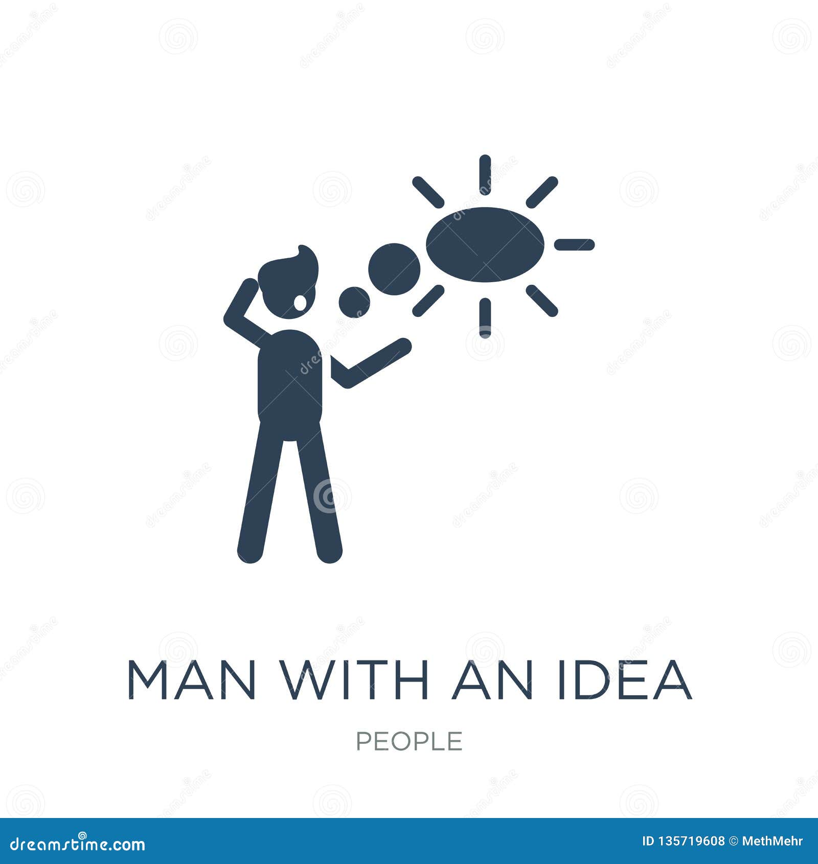 Man with an Idea Icon in Trendy Design Style. Man with an Idea Icon ...