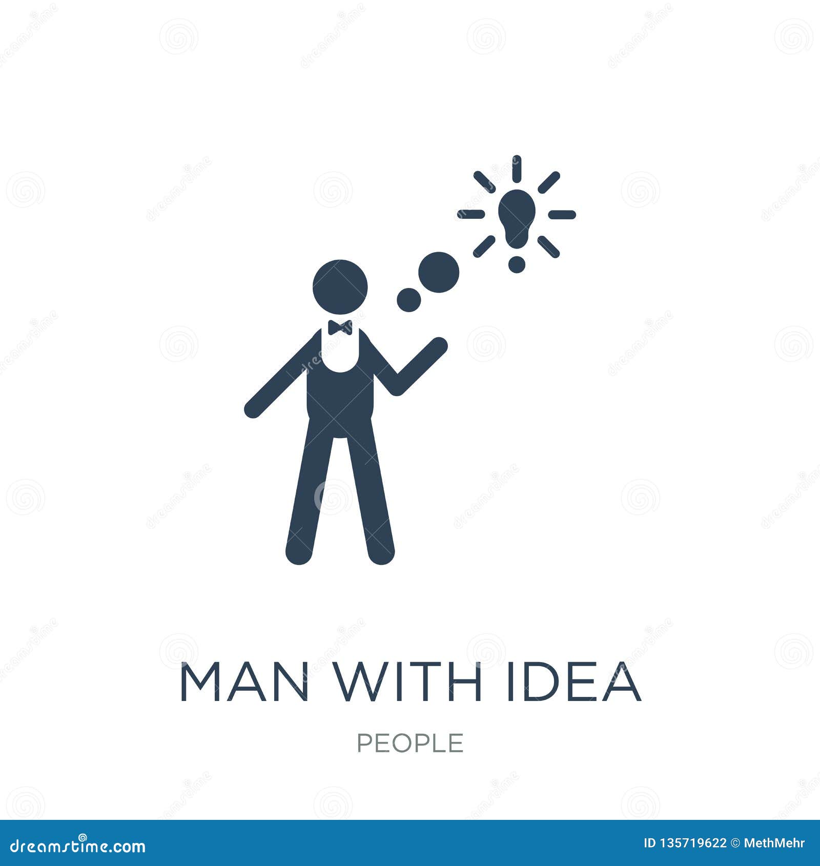 Man with Idea Icon in Trendy Design Style. Man with Idea Icon Isolated ...