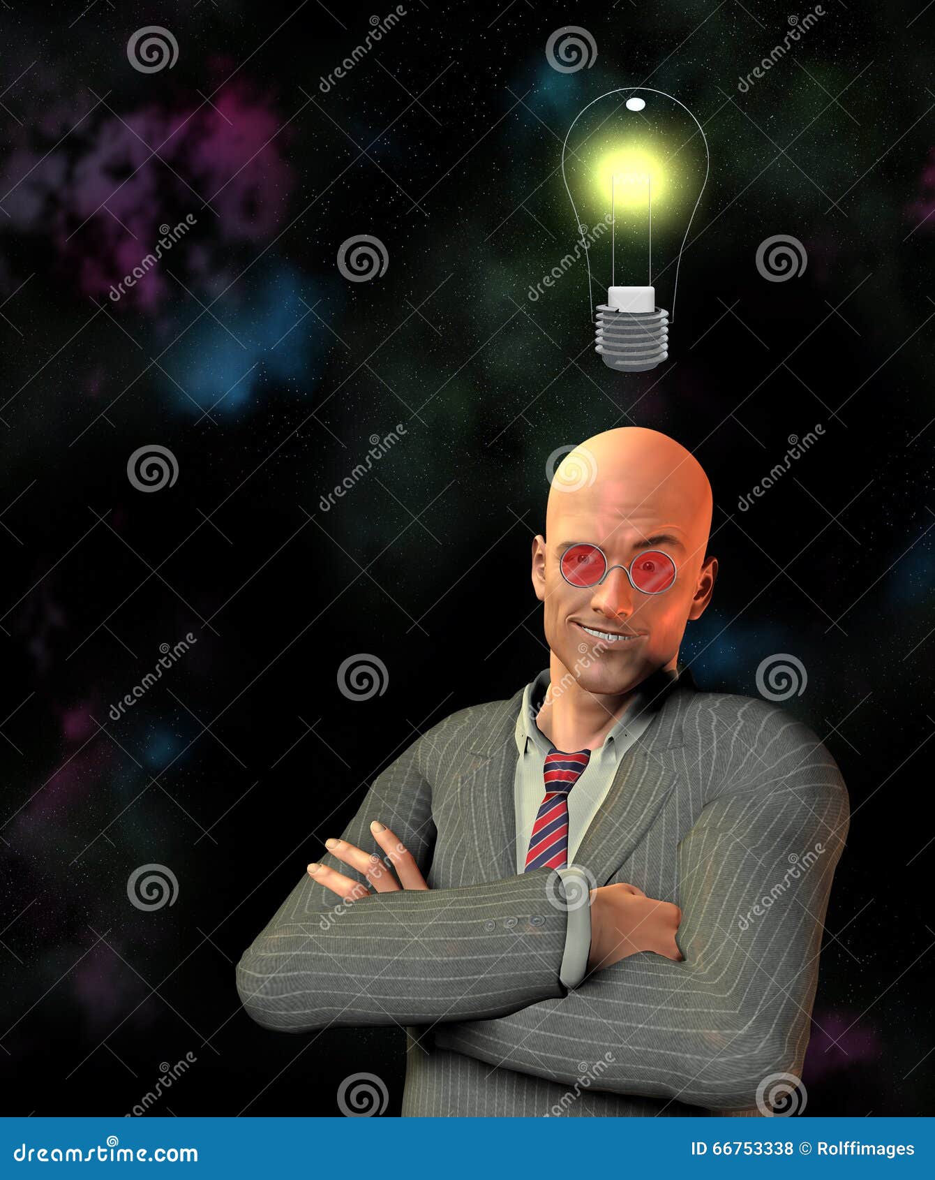 Man with idea stock illustration. Illustration of blue - 66753338