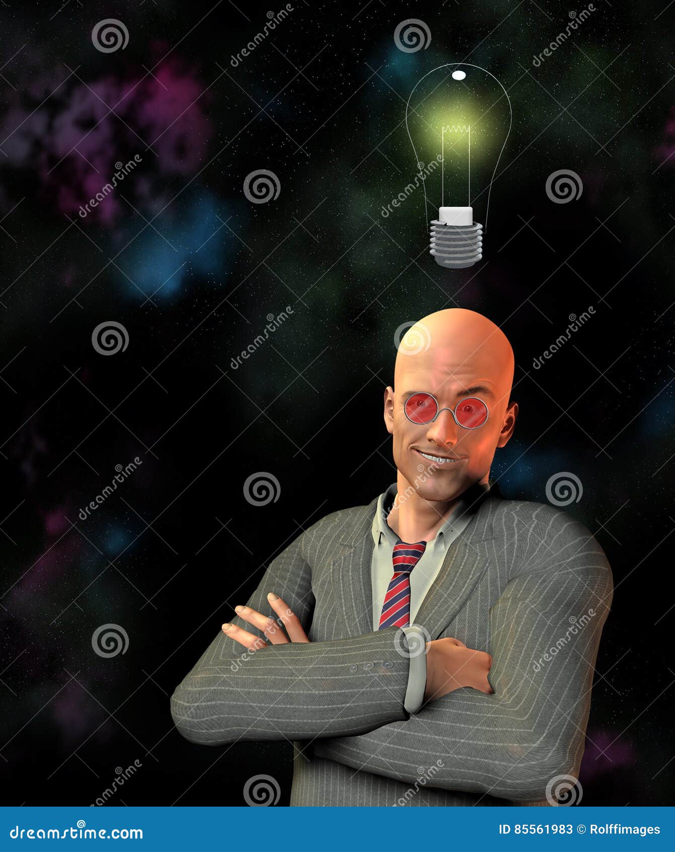 Man with idea stock illustration. Illustration of head - 85561983