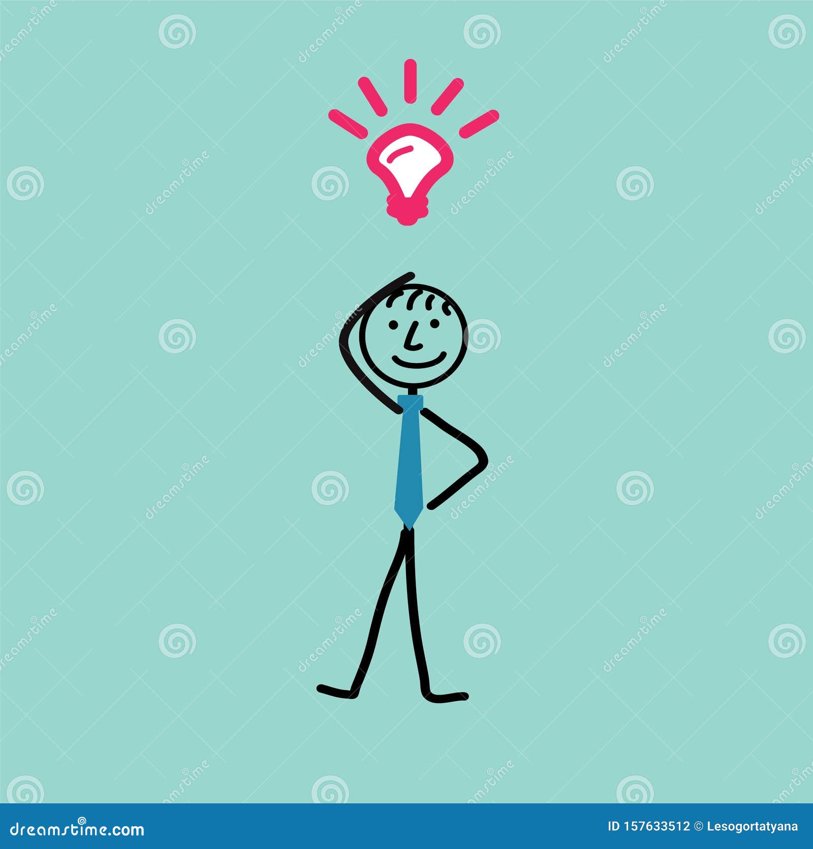 Man with an Idea, Stick Man for Animation Style, Idea Sing Stock Vector ...