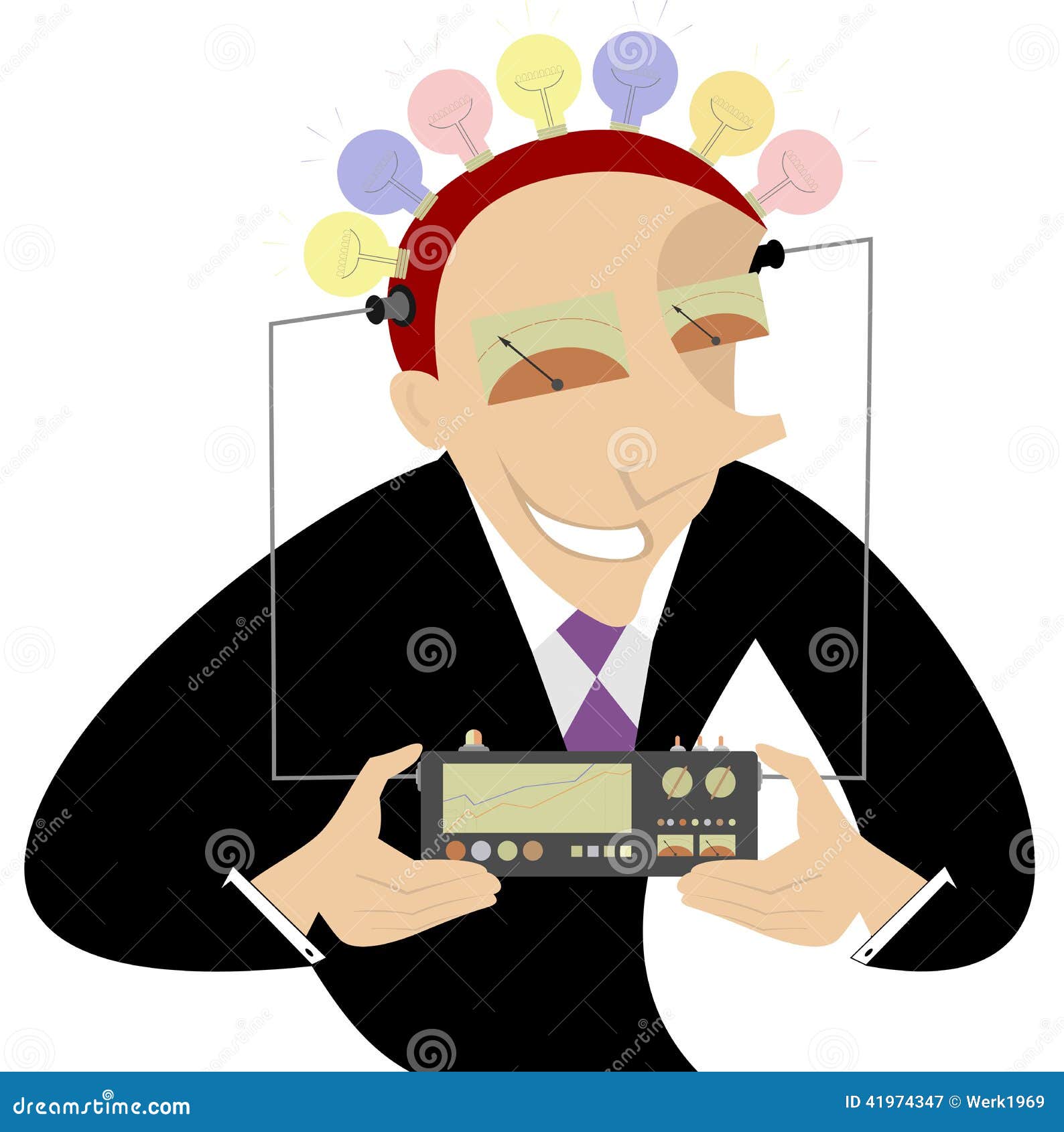 Man and Ideas Maker Machine Stock Vector - Illustration of inspiration ...
