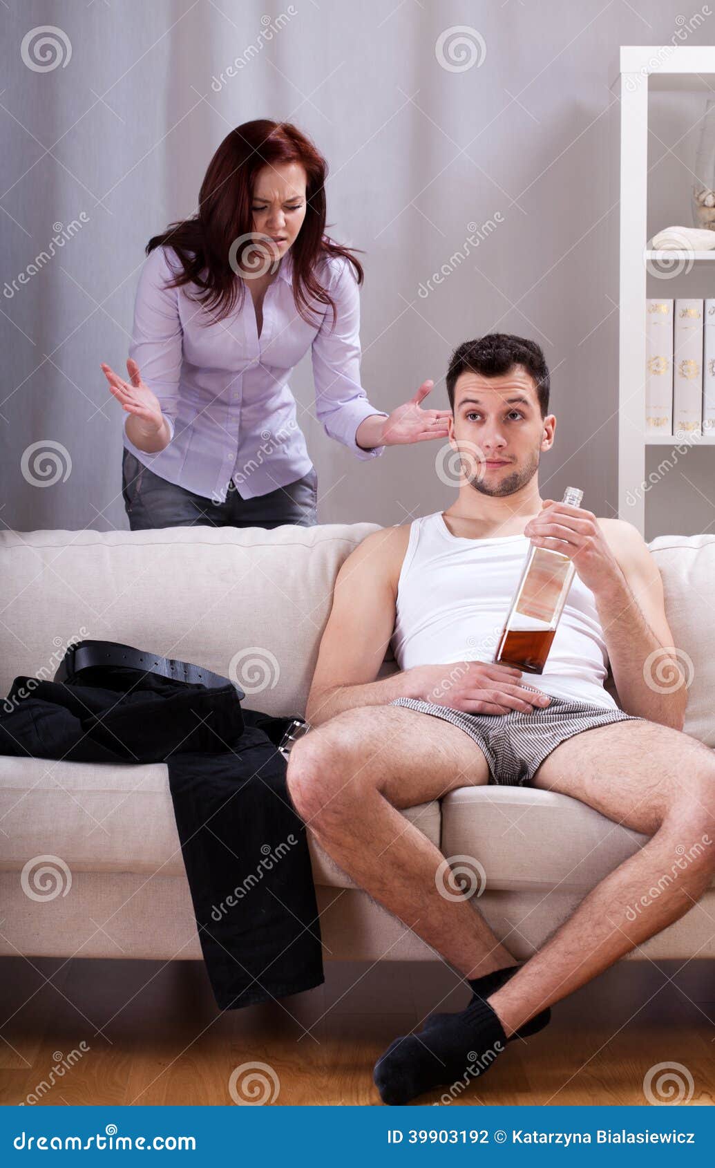 Man Ignoring His Girlfriend S Words Stock Photo - Image of drinking ...