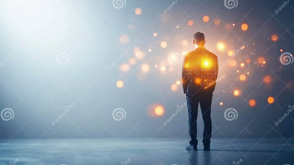 Man Illuminated by Intense Light, a Captivating Visual Study of ...