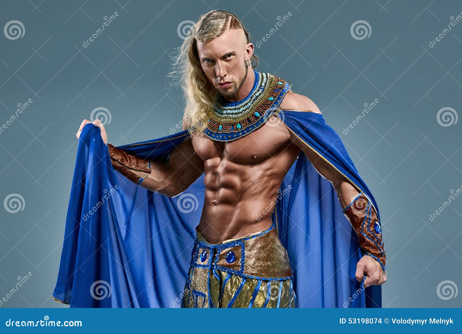 The Man in the Image of Ancient Egyptian Pharaoh Stock Photo - Image of ...