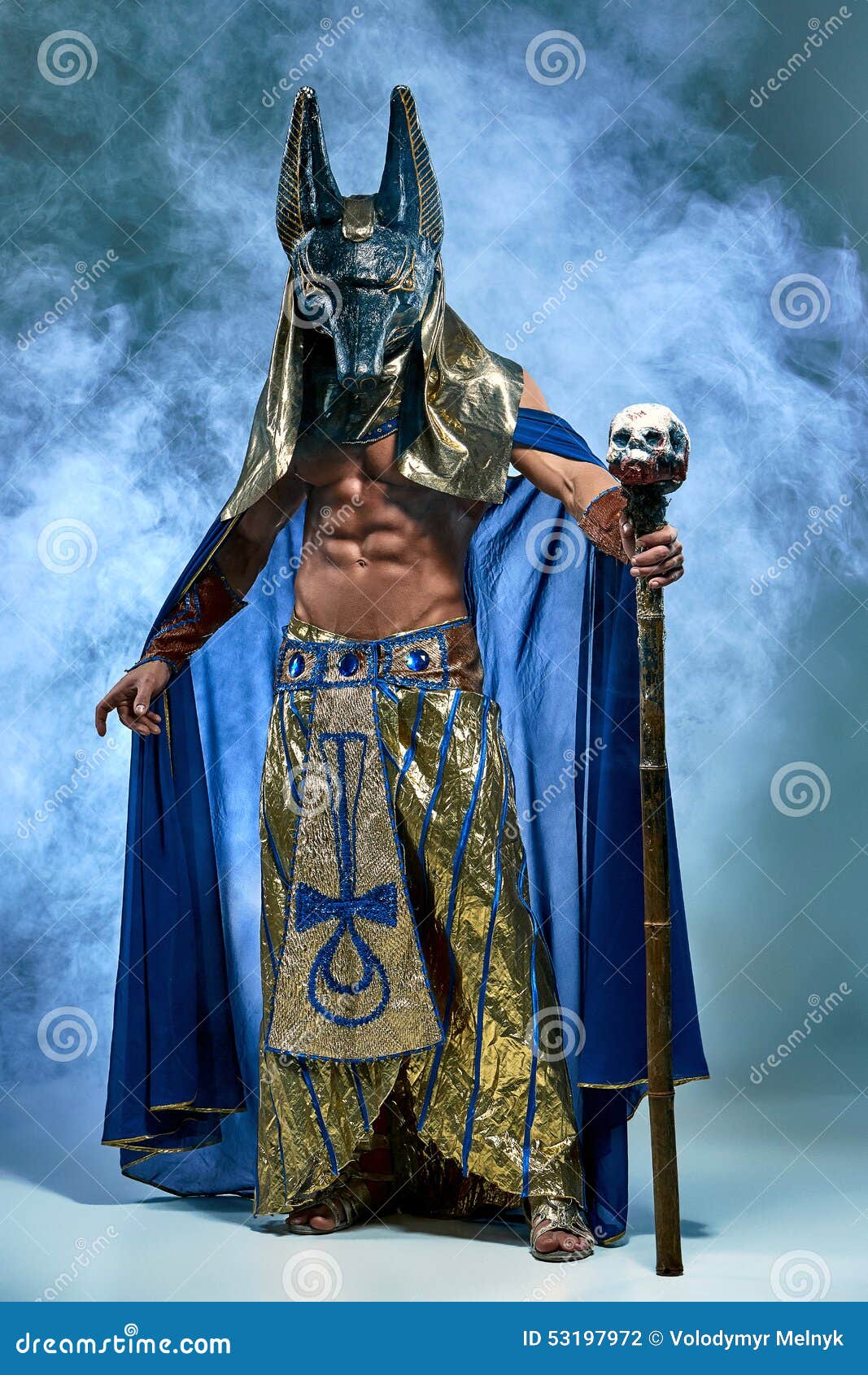 The Man in the Image of Ancient Egyptian Pharaoh Stock Photo - Image of ...