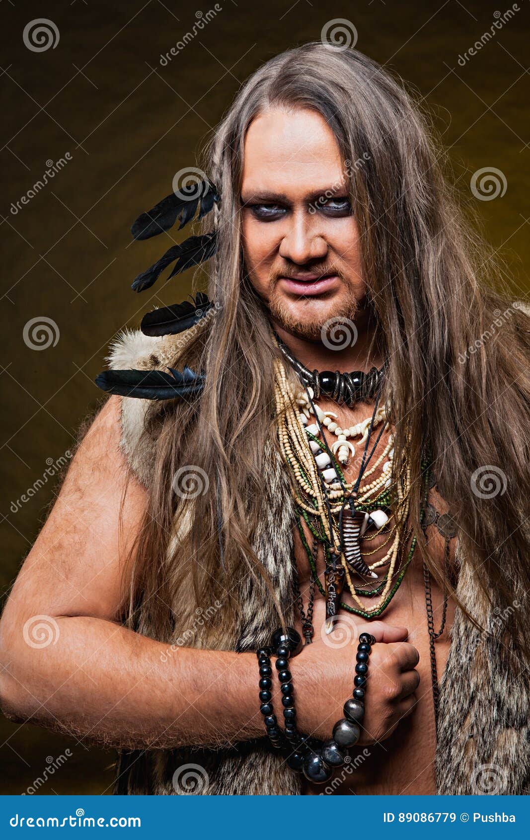 A Man in the Image of the Barbarian Stock Image - Image of amulets ...
