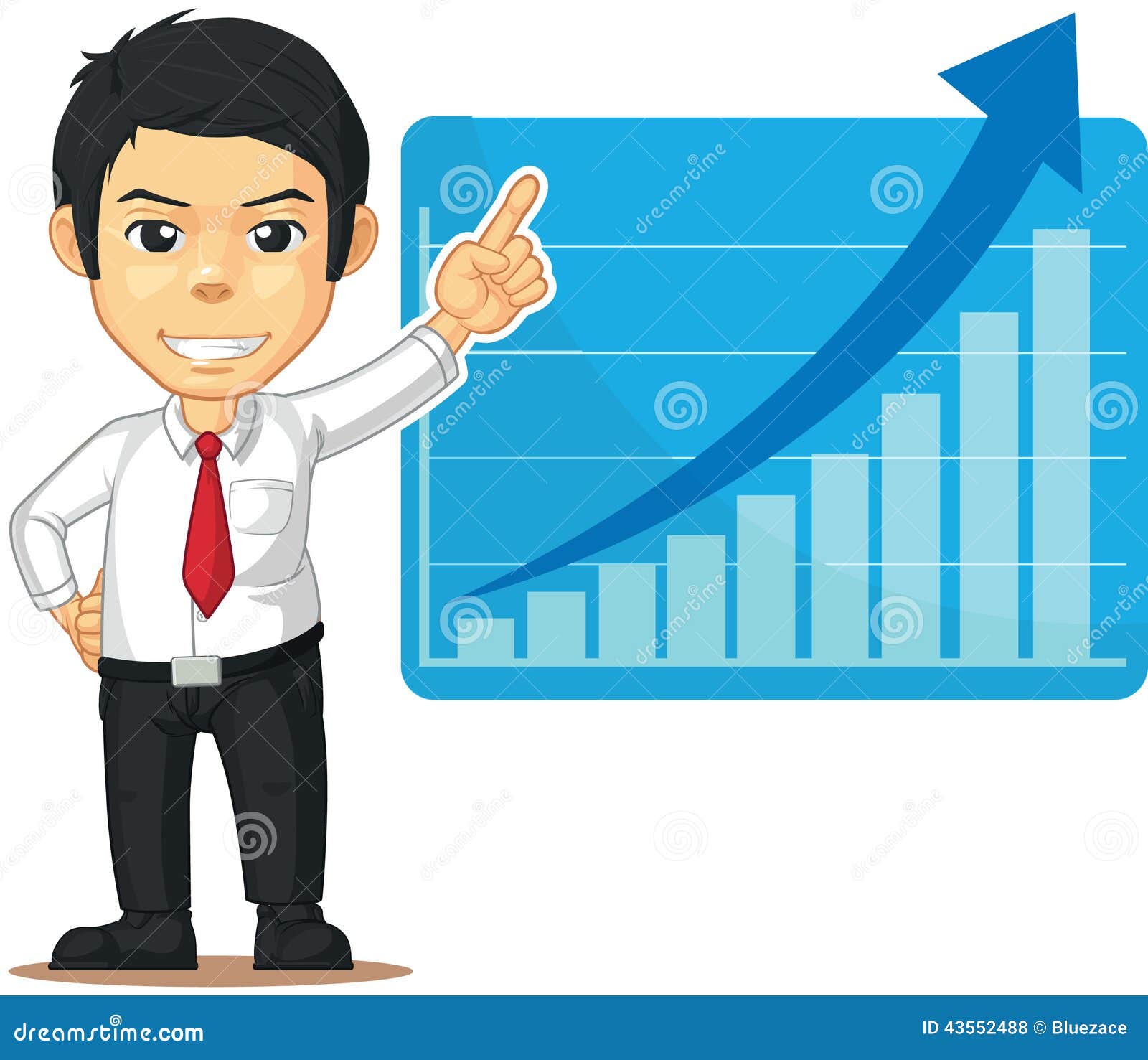 Man with Increasing Graph or Chart Stock Vector - Illustration of ...