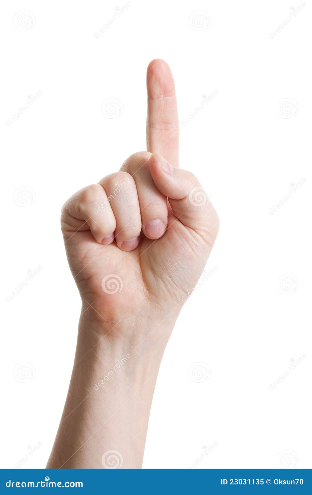 Finger Isolated On A White Background Into The Cell Royalty-Free Stock ...