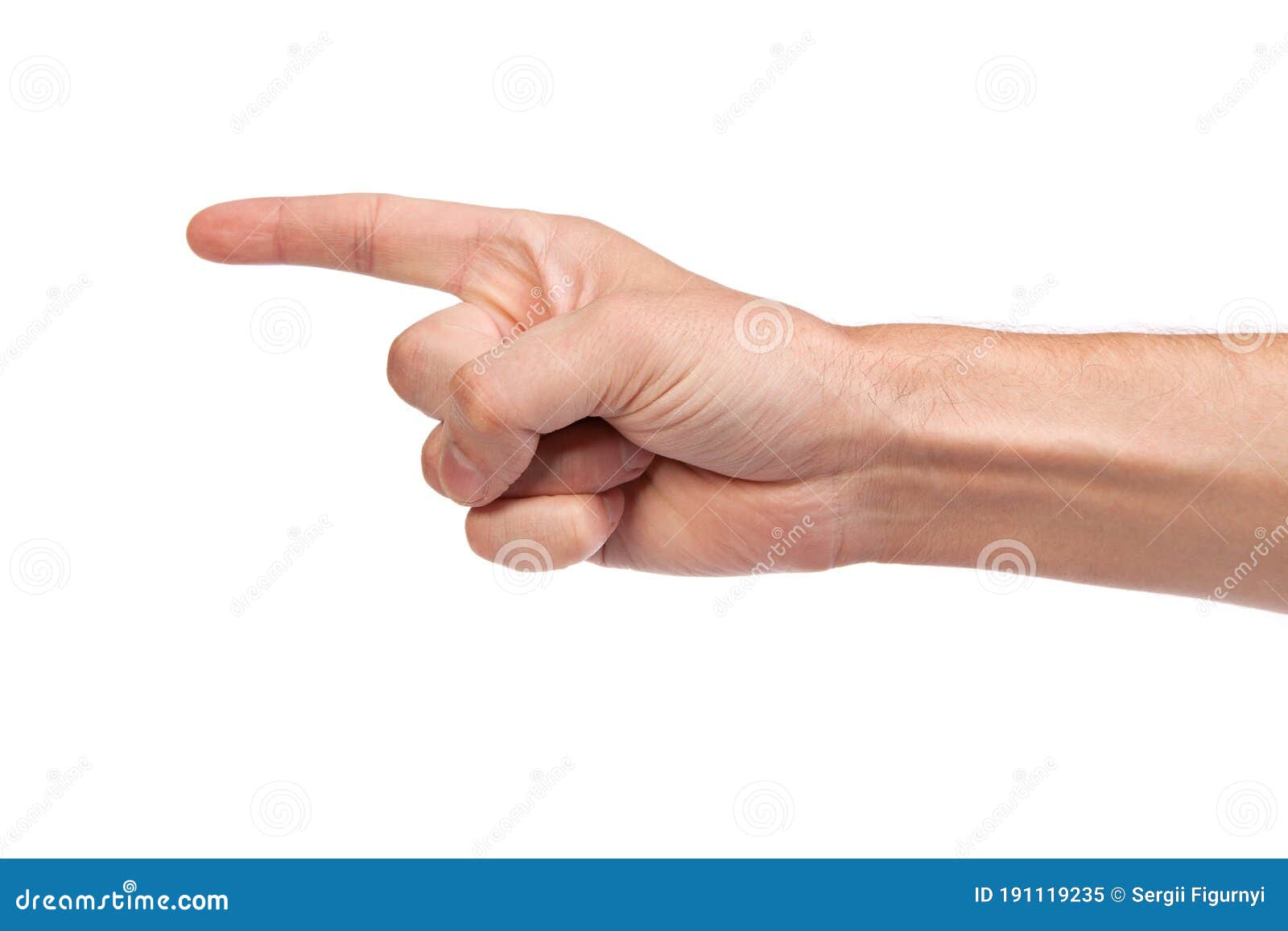 Man Index Finger on a White Background Stock Image - Image of people ...