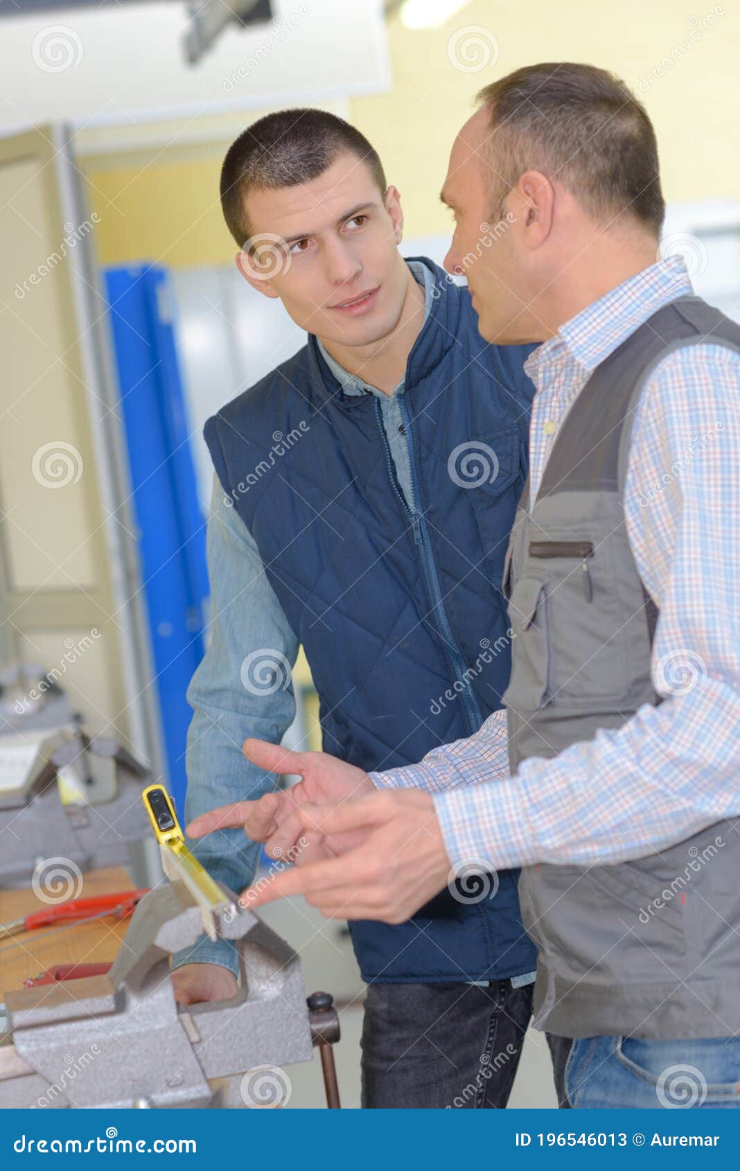 Man Indicating Length on Tape Measure Stock Image - Image of indication ...