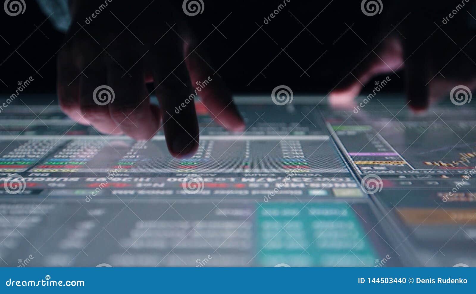 Man Indicators on Sensor Touch Screen Sensory Interactive Table in the ...