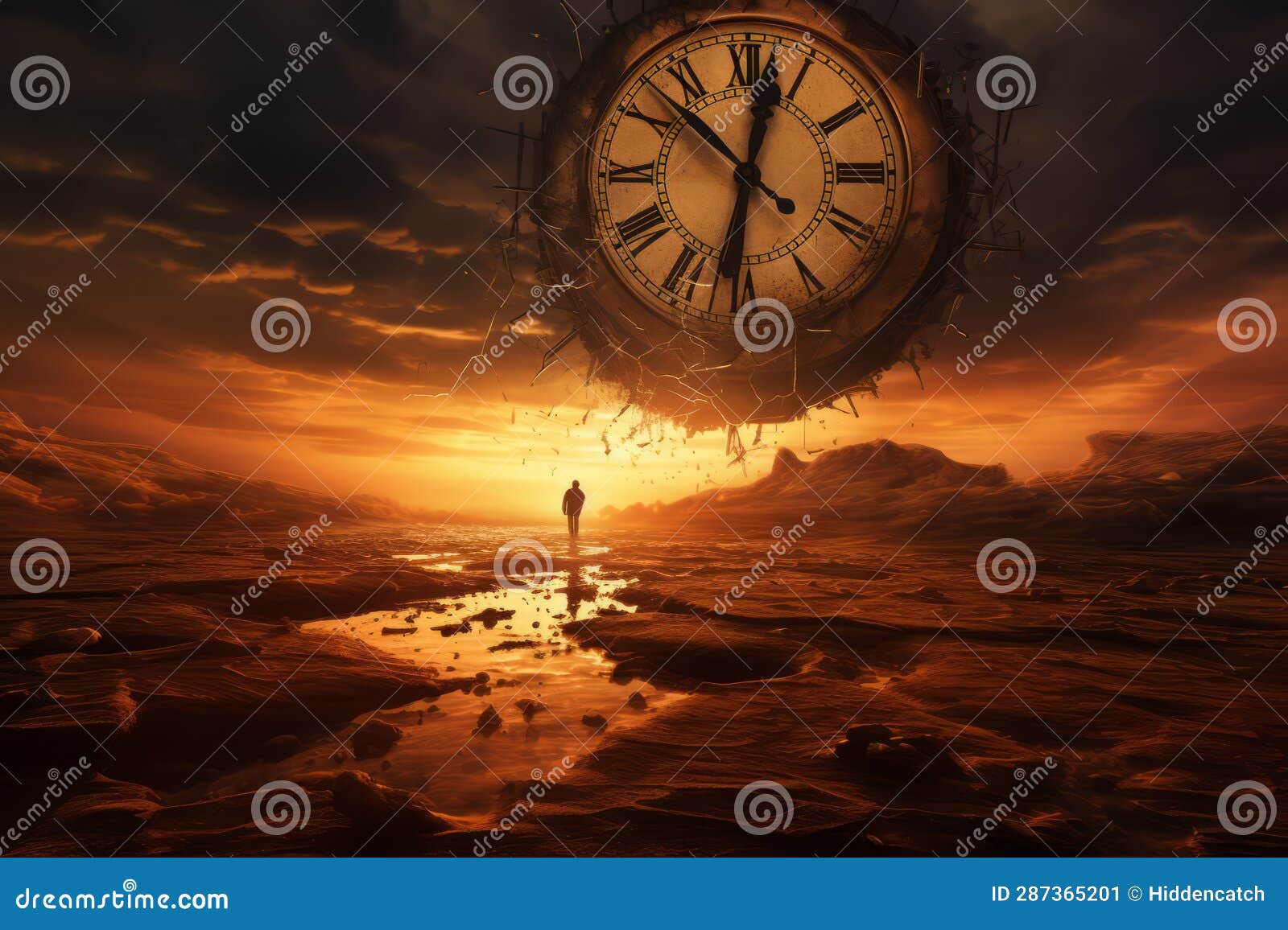 Man Infront of Huge Clock. Time Passing, Time Importance, Destiny ...