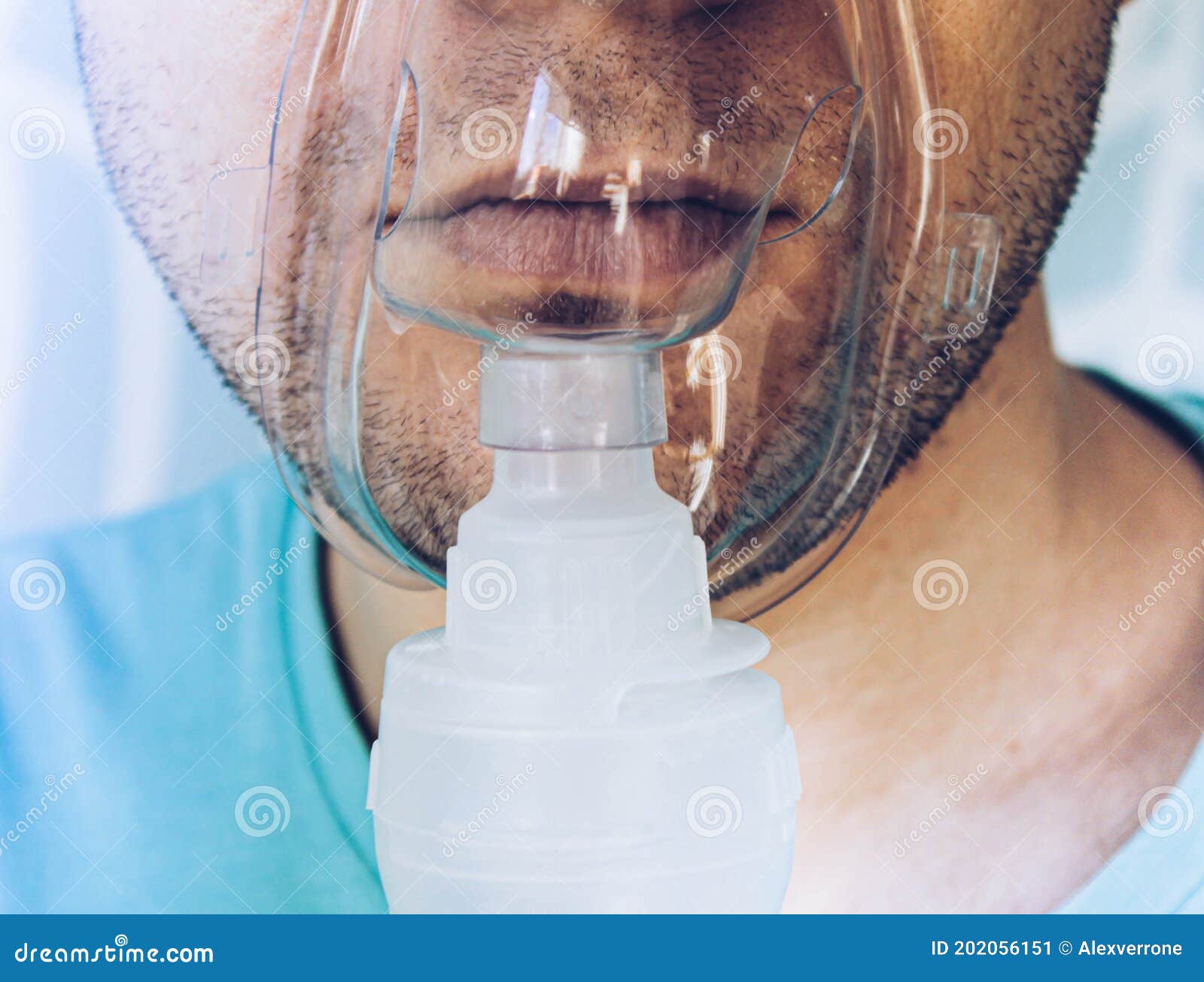 A Man with an Inhalation Mask on His Face Stock Image - Image of modern ...