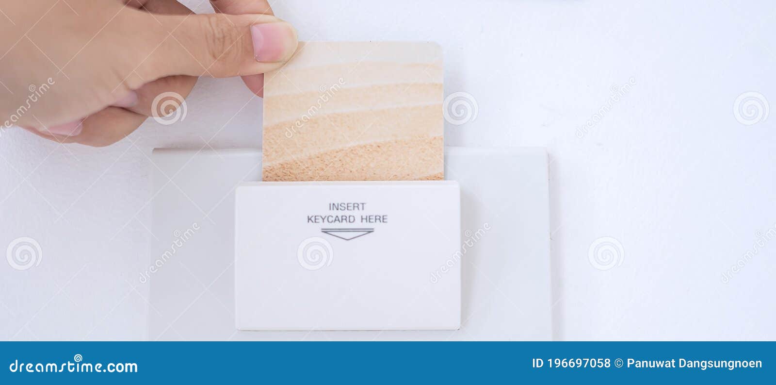 Man Insert Keycard in Electronic Keycard Holder in Luxury Hotel Room ...