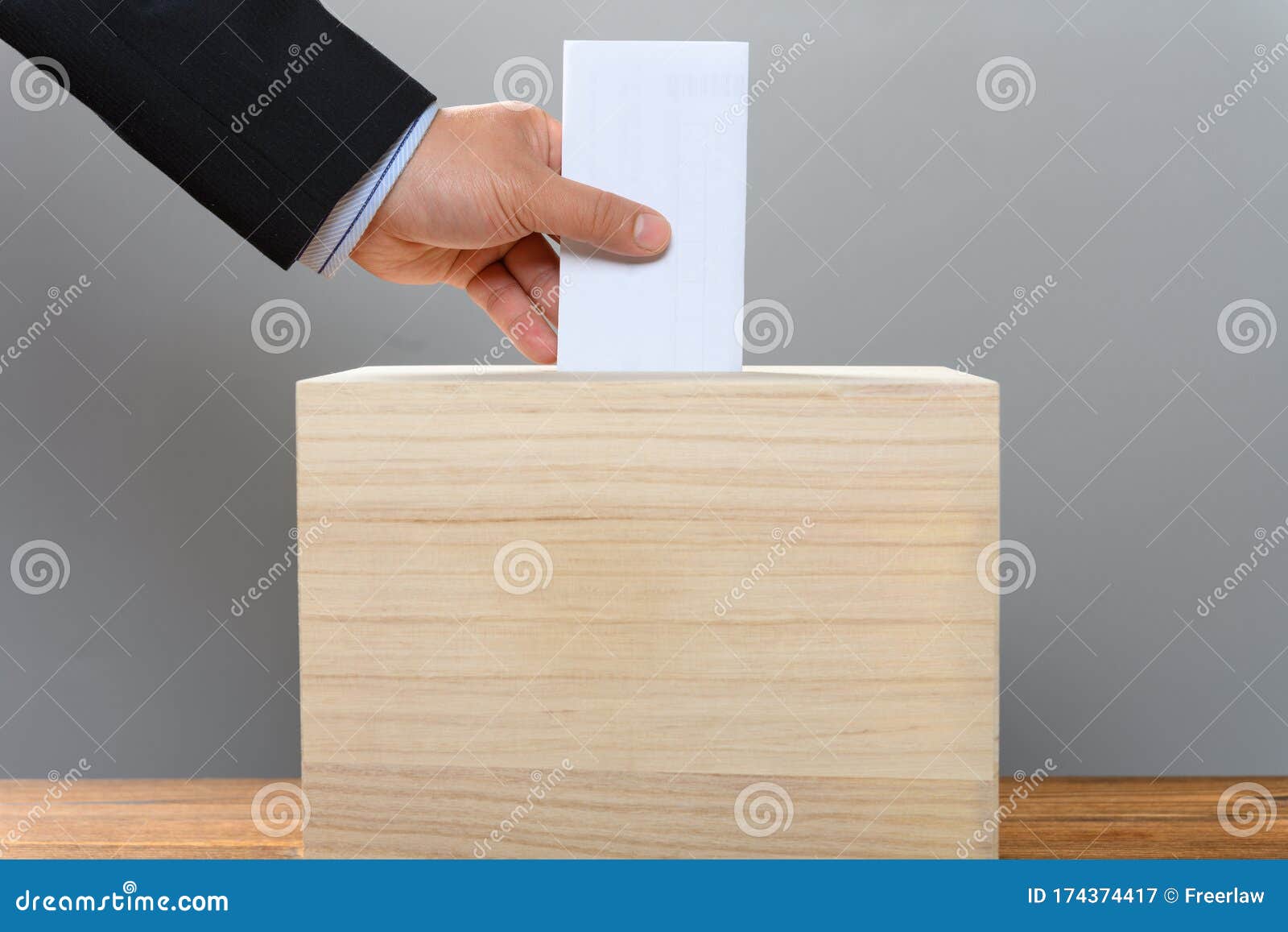 Man Inserting His Ticket To Vote Box Stock Image - Image of leader ...