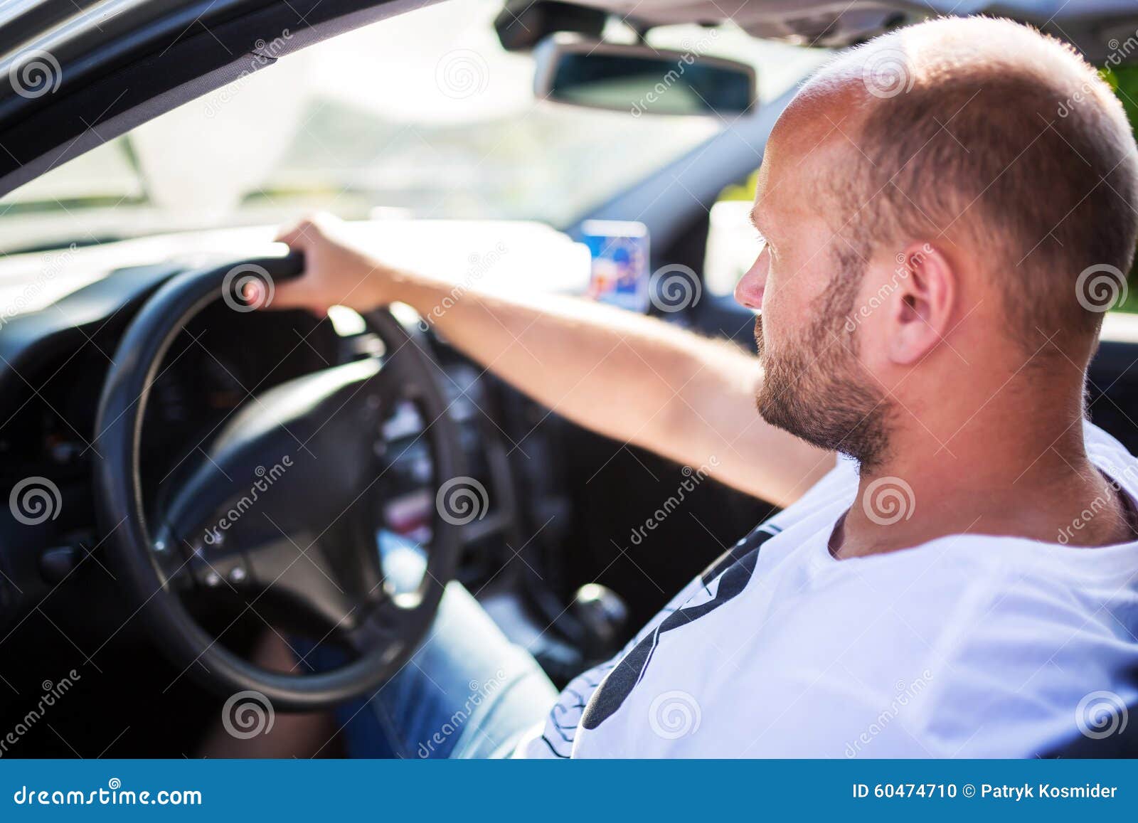 Man inside the car stock photo. Image of newborn, colorful - 60474710