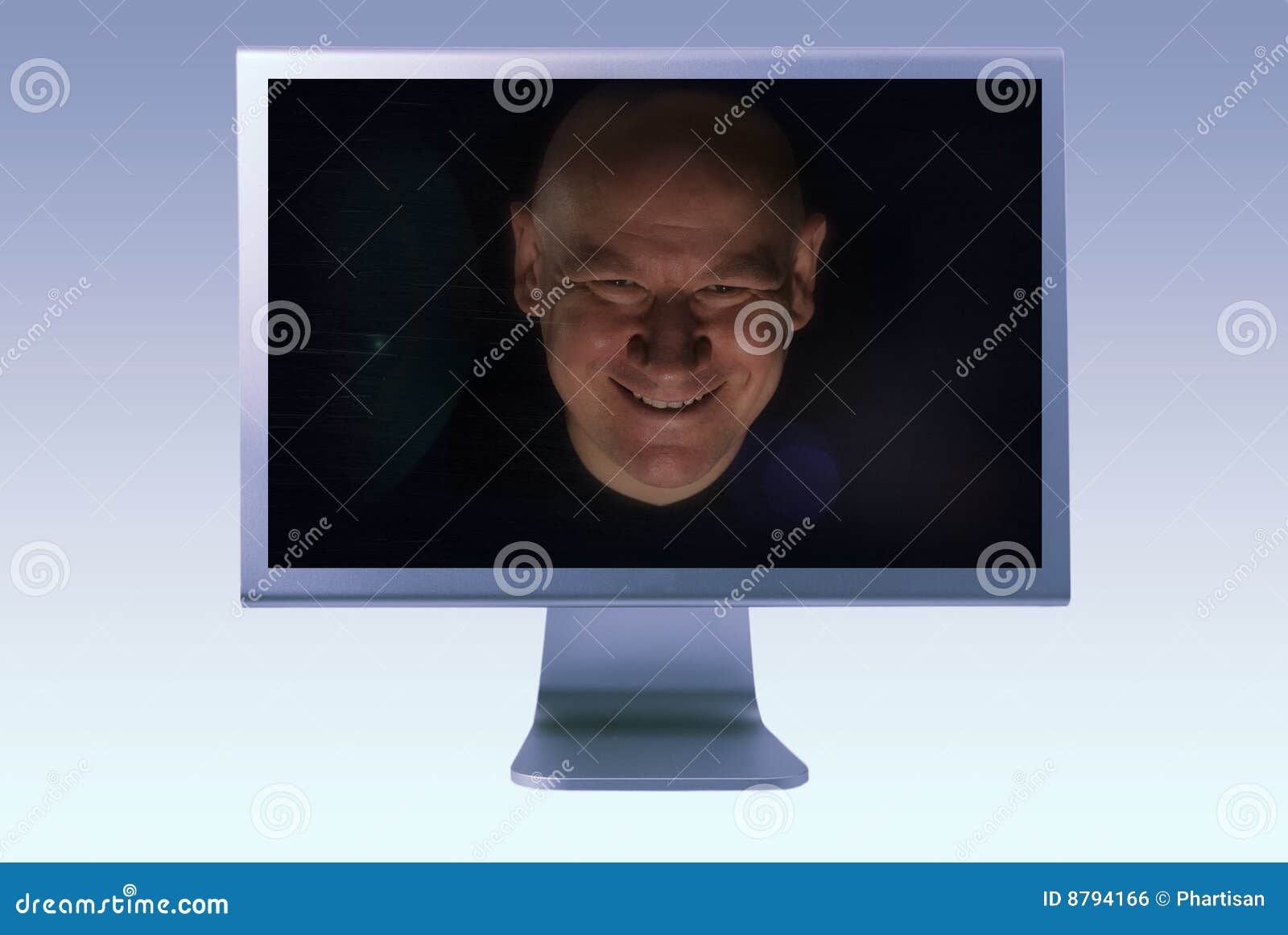 Man Inside Computer Tv Screen Stock Photo - Image of science, human ...