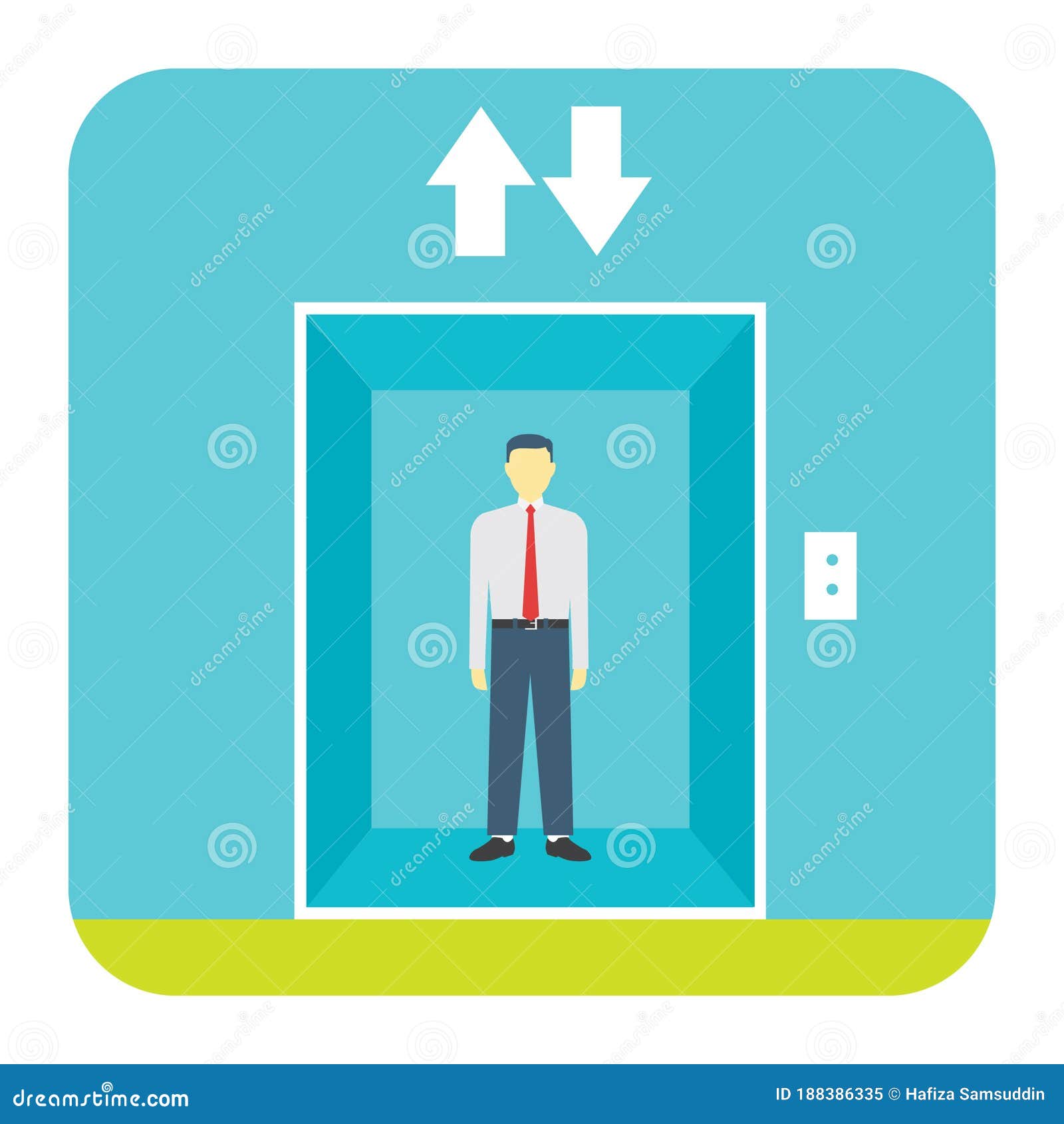 Man Inside the Elevator. Vector Illustration Decorative Design Stock ...