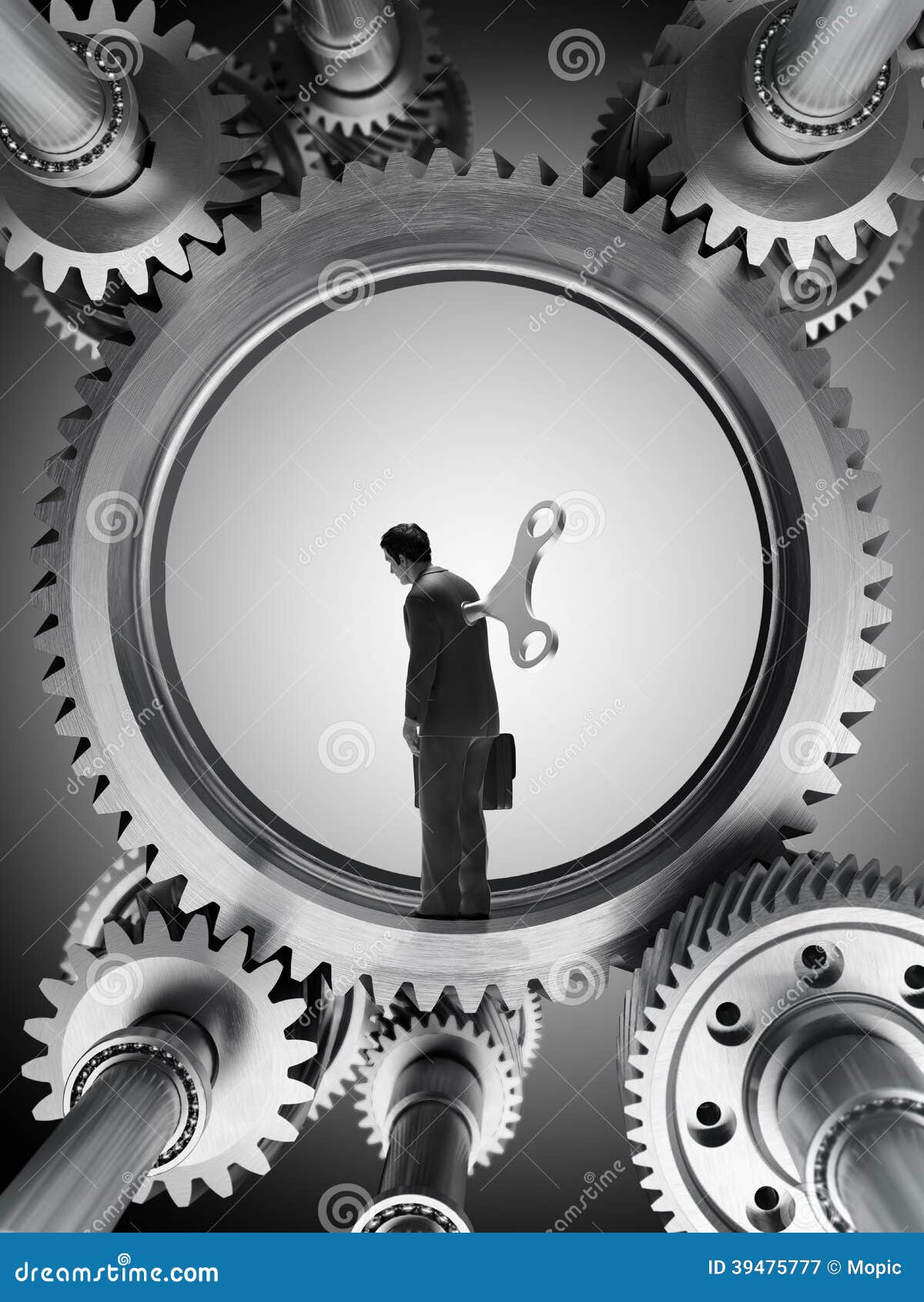 Man inside a machine stock illustration. Illustration of freedom - 39475777