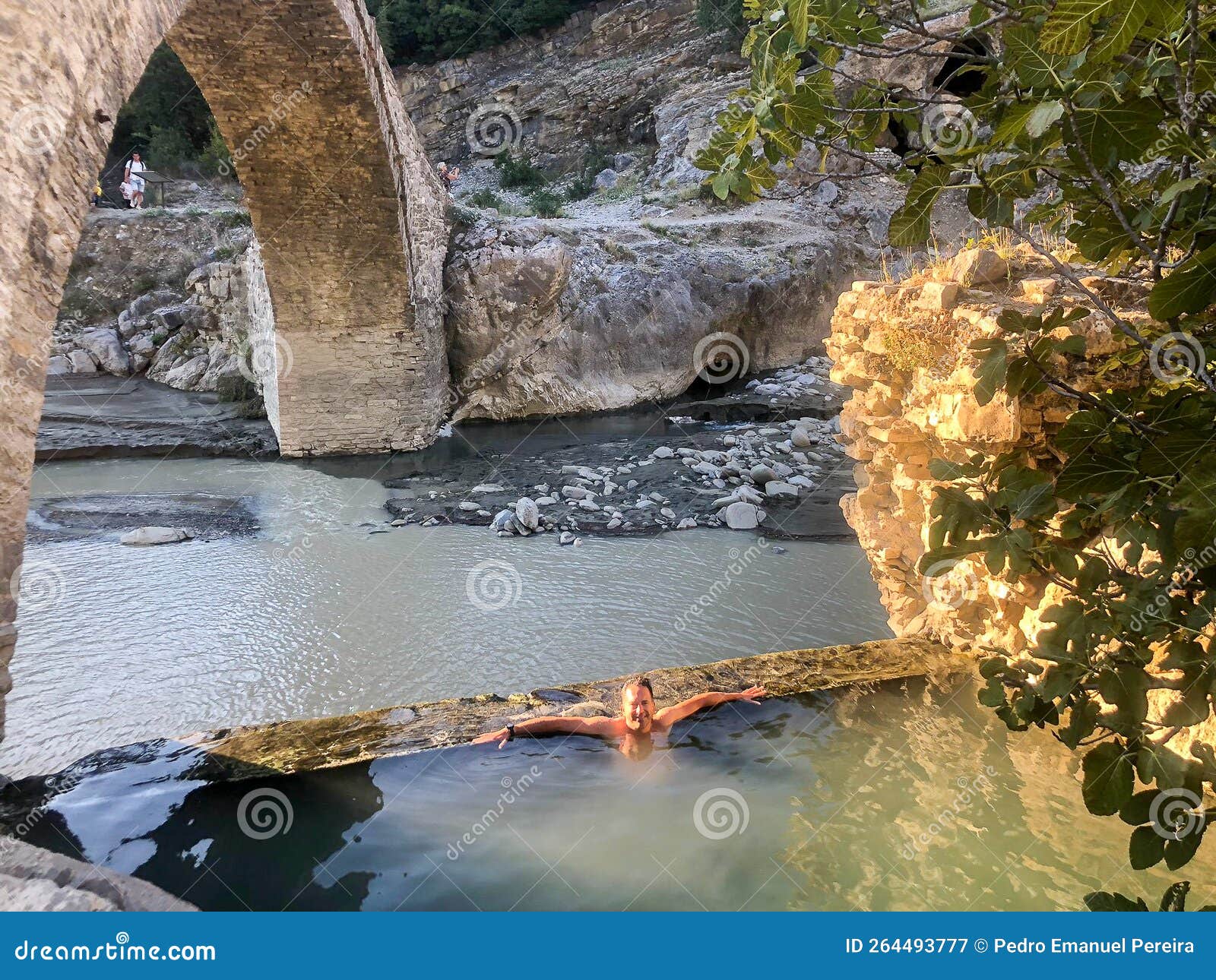 Man Inside Permet Hot Springs in Albania Stock Image - Image of inside ...