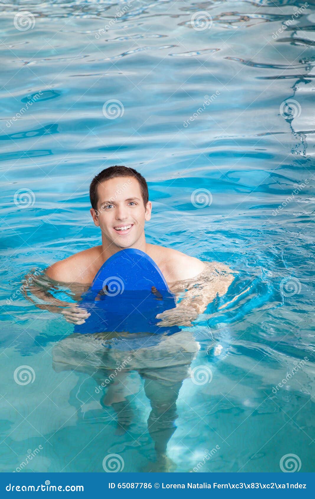 Man Inside the Pool with Floater Stock Photo - Image of smile, swim ...