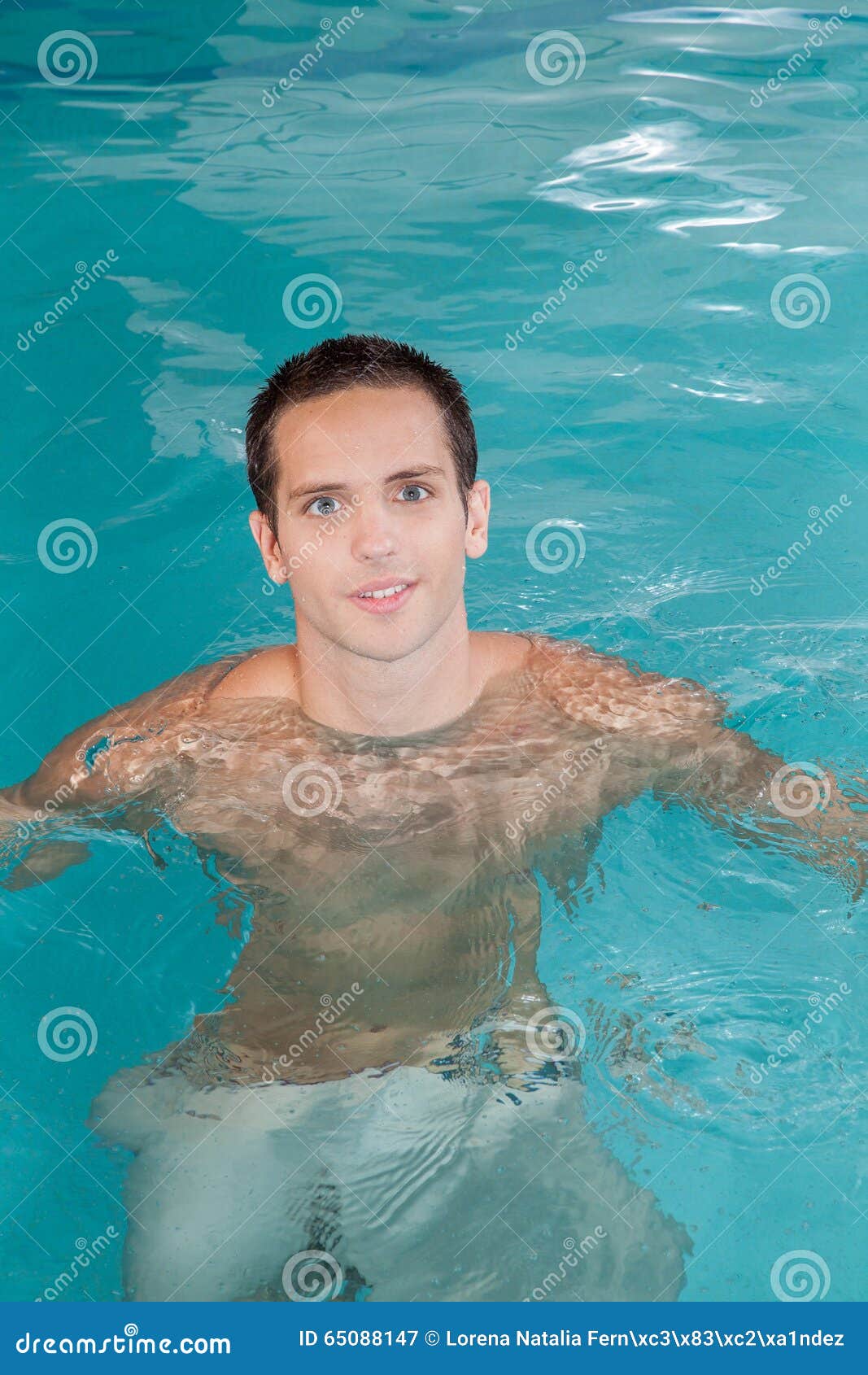 Man inside the pool stock image. Image of vertical, adult - 65088147