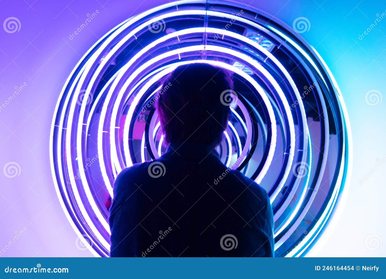 Man Inside Virtual Metaverse Stock Photo - Image of network ...