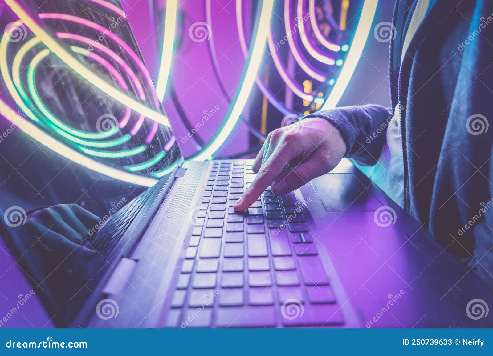 Man Inside Virtual Metaverse Stock Image - Image of connection, goggle ...