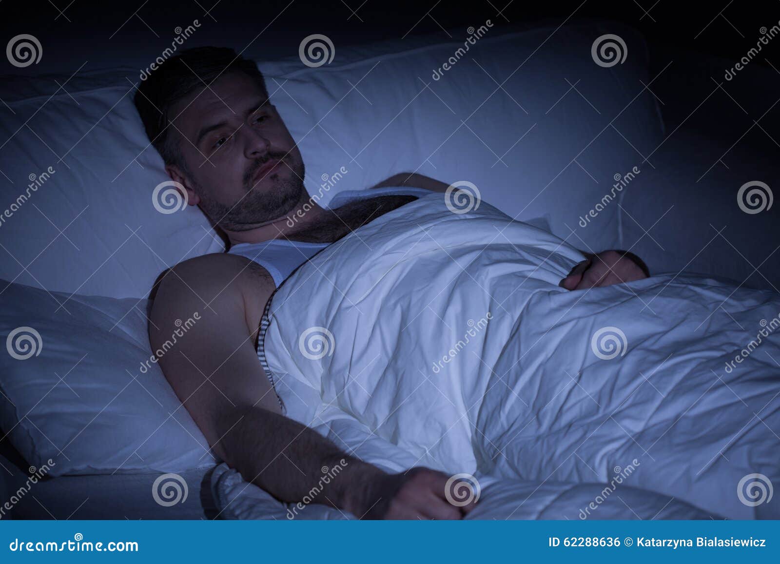 Man with insomnia stock photo. Image of alone, melancholy - 62288636
