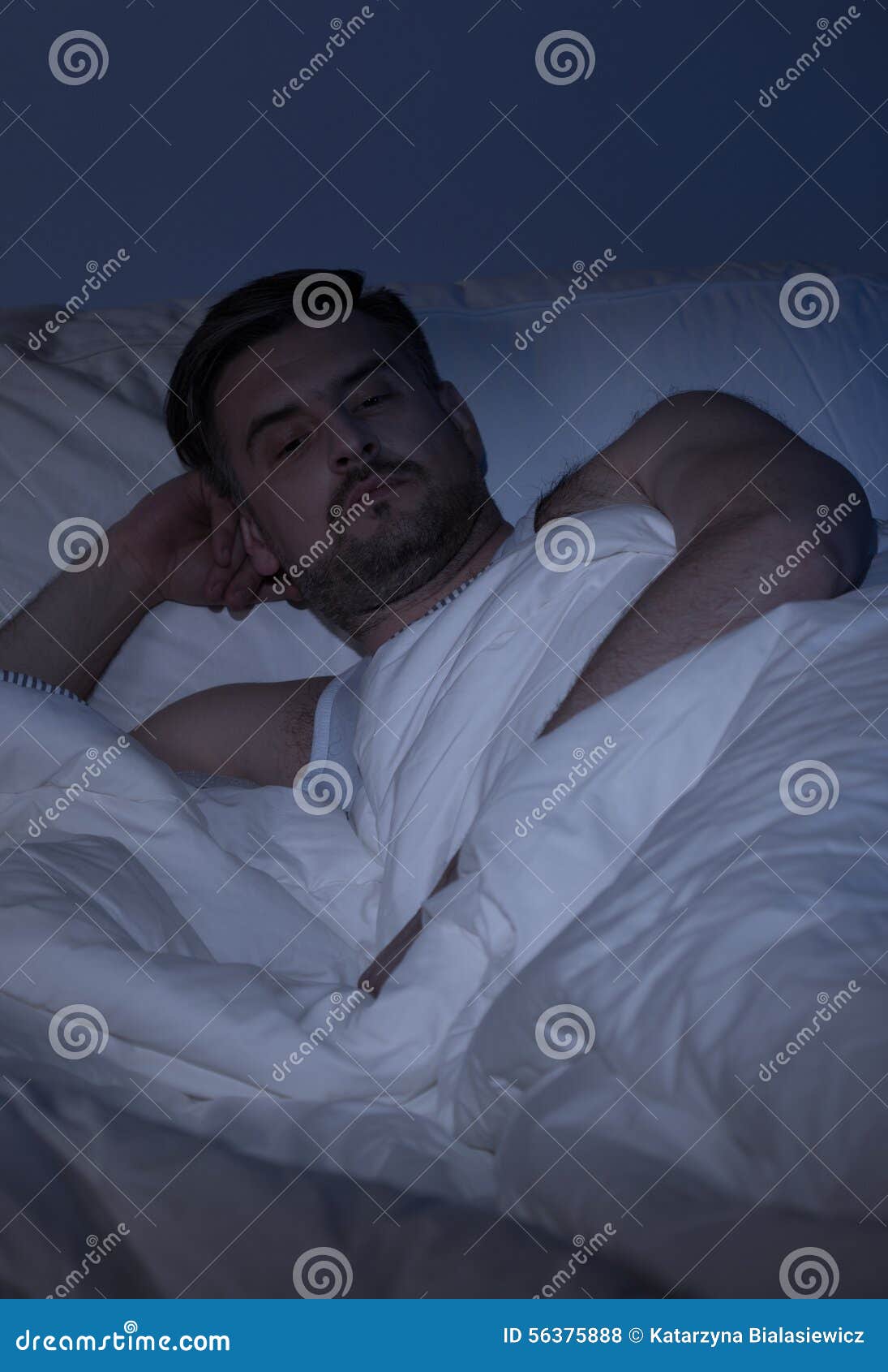 Man with insomnia stock photo. Image of miserable, color - 56375888