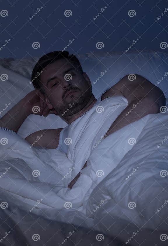 Man with insomnia stock photo. Image of miserable, color - 56375888