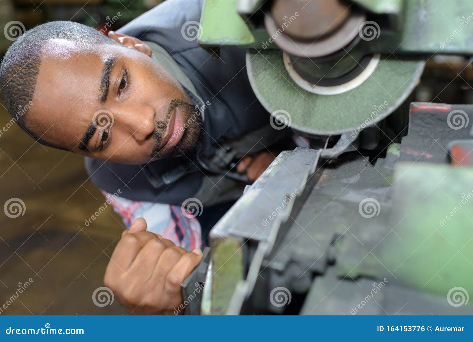 Man Inspecting Broken Machine Stock Photo - Image of laborer, work ...