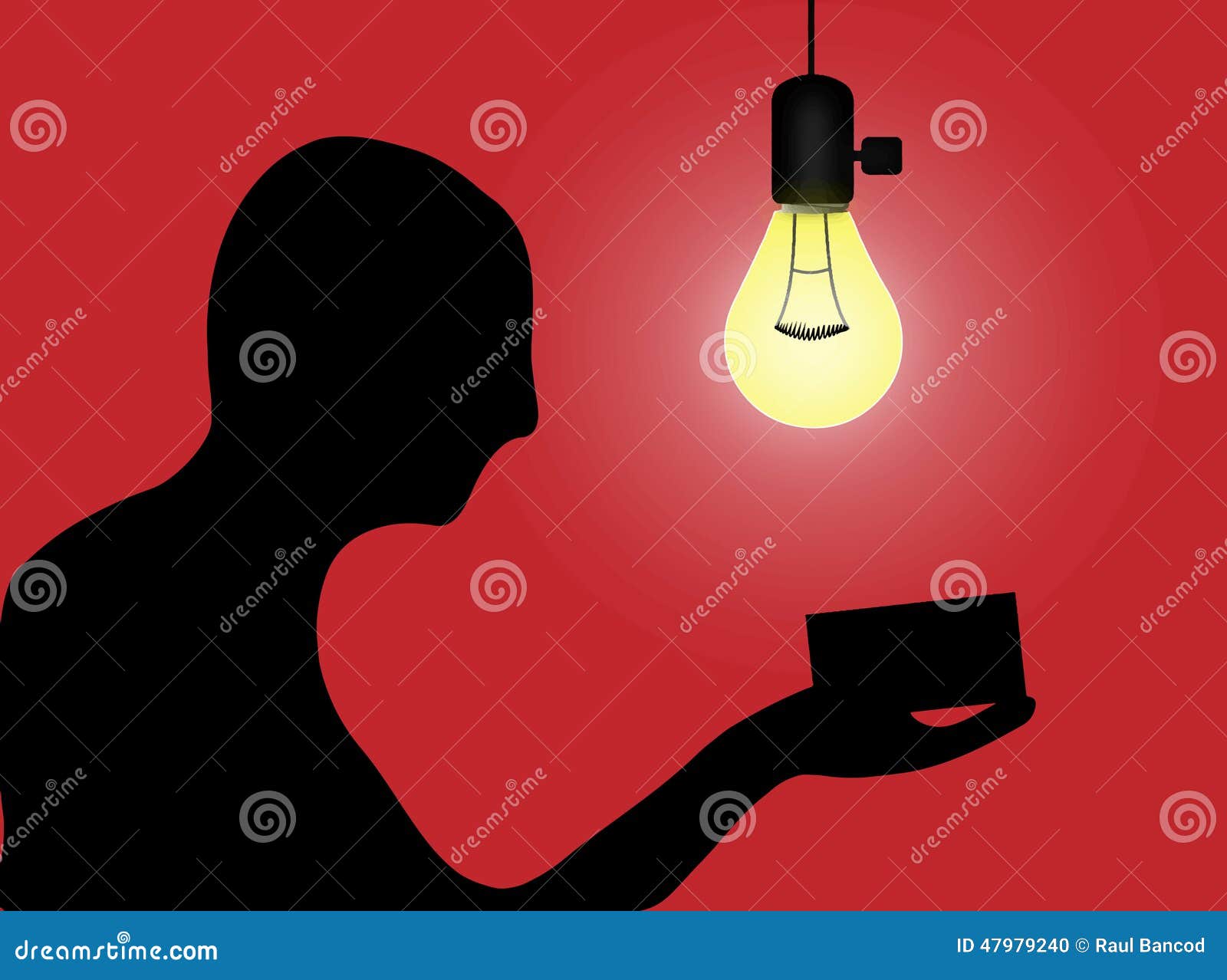 Man Inspecting an Object Under the Light Stock Vector - Illustration of ...