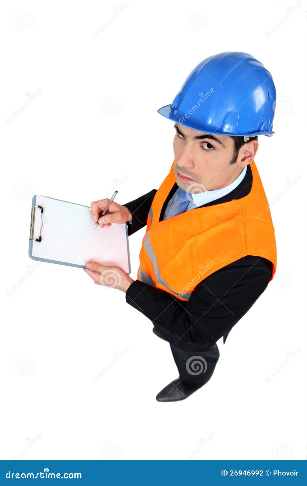 Man inspecting a premises stock photo. Image of highvisibility - 26946992