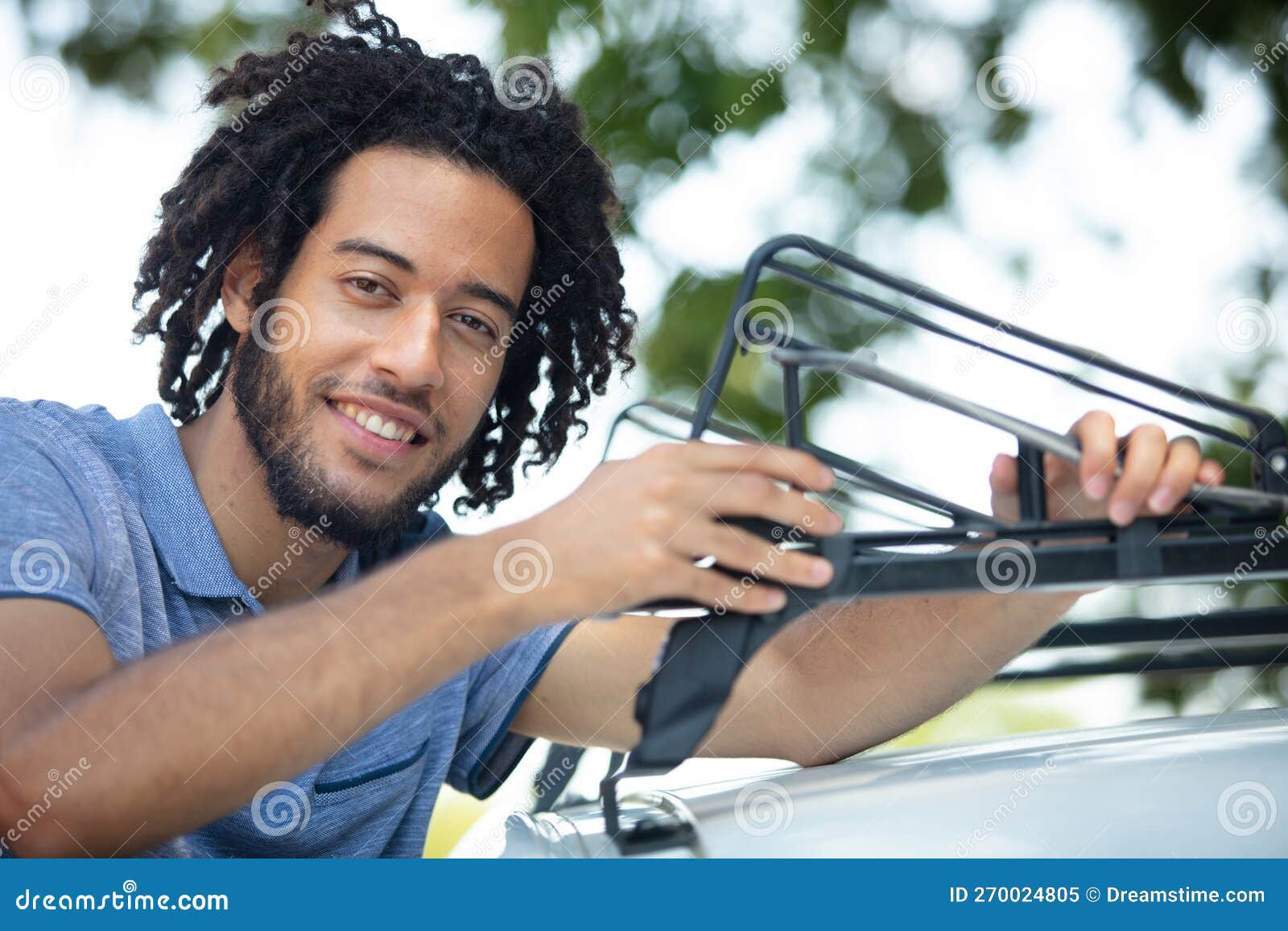 Man Install Rail or Bar on Car Roof Stock Image - Image of trip ...