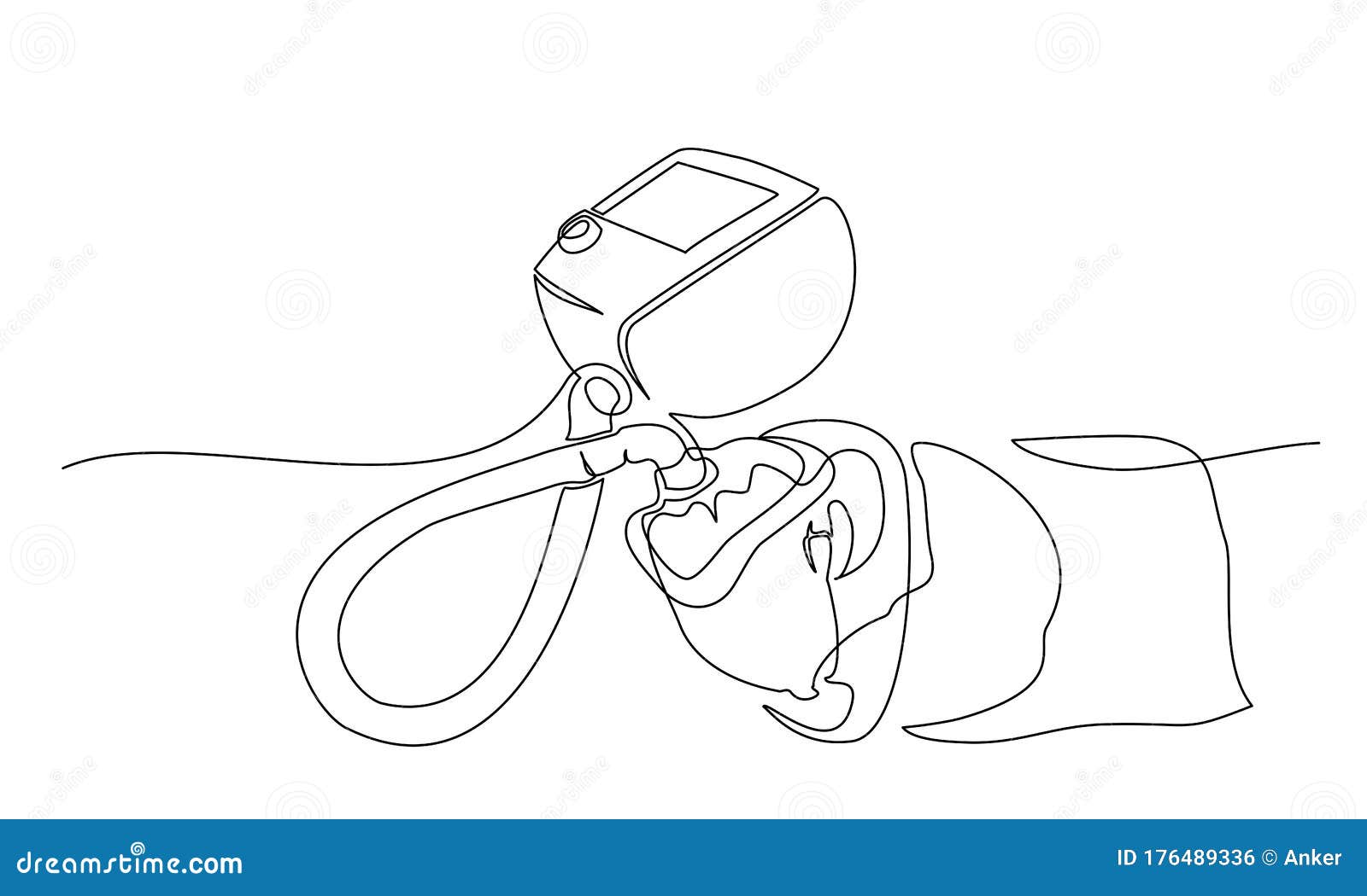 Man With Installed Device For Lung Ventilation Vector Illustration ...