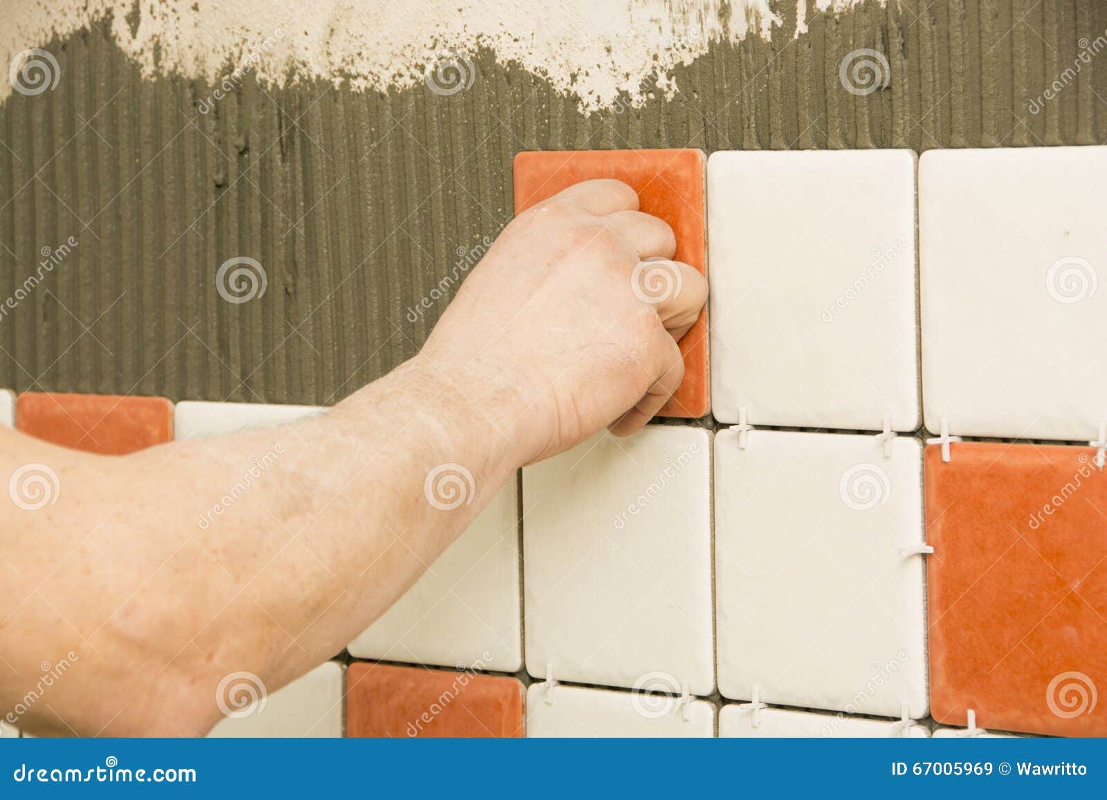 Man Installing Ceramic Tile Stock Image - Image of repairman, ceramic ...